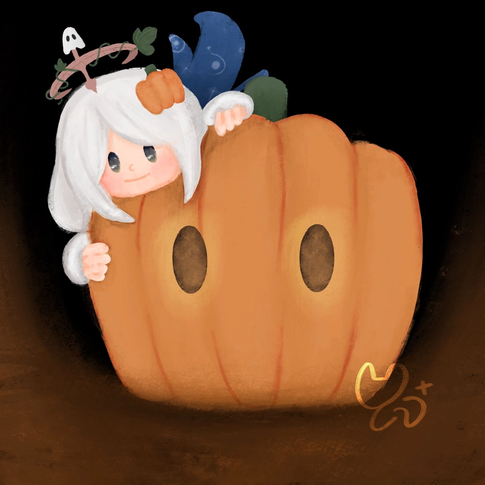 Paimon with Pumpkin Slime Genshin Impact | HoYoLAB