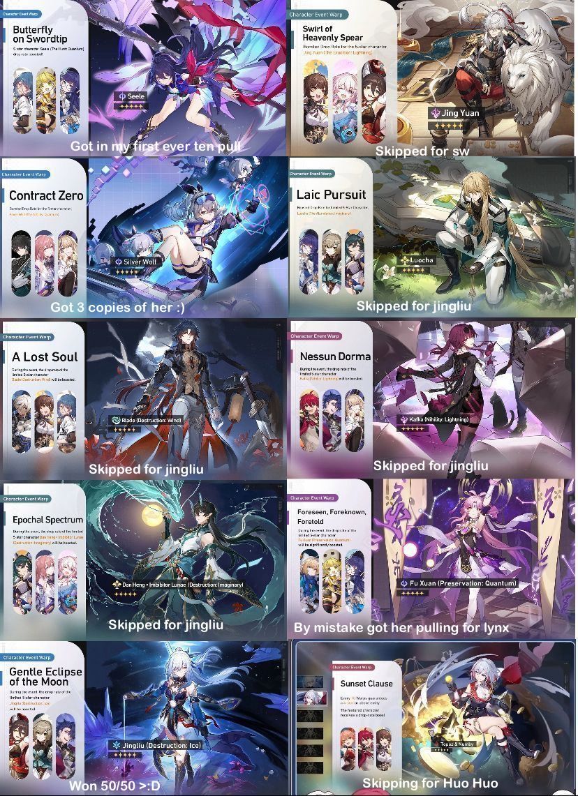 Banners I’ve pulled on as a F2P >:D Honkai: Star Rail | HoYoLAB