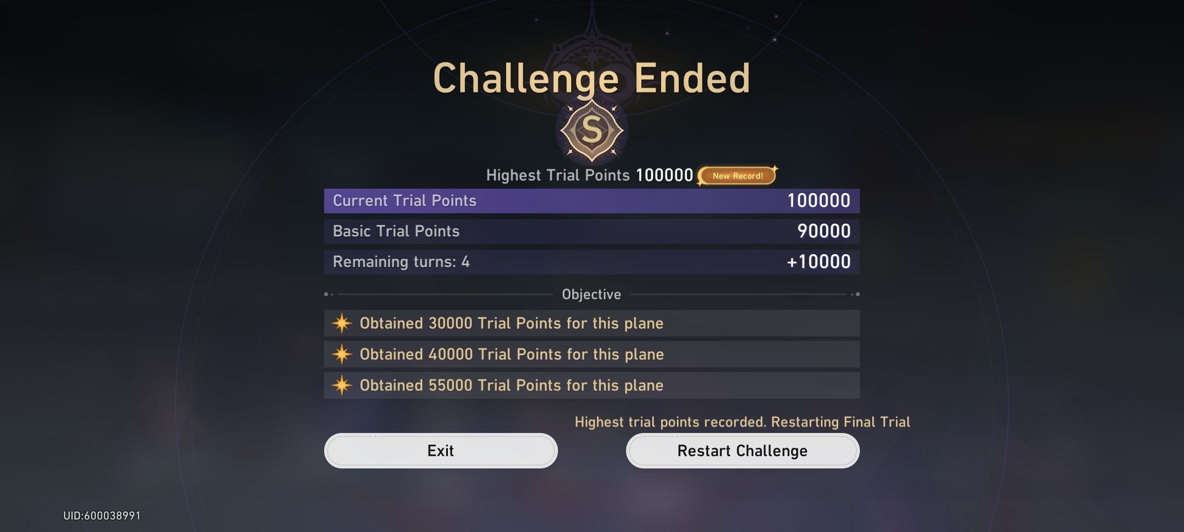 100k Points on Today's Planar Infinity Challenge Honkai: Star Rail ...