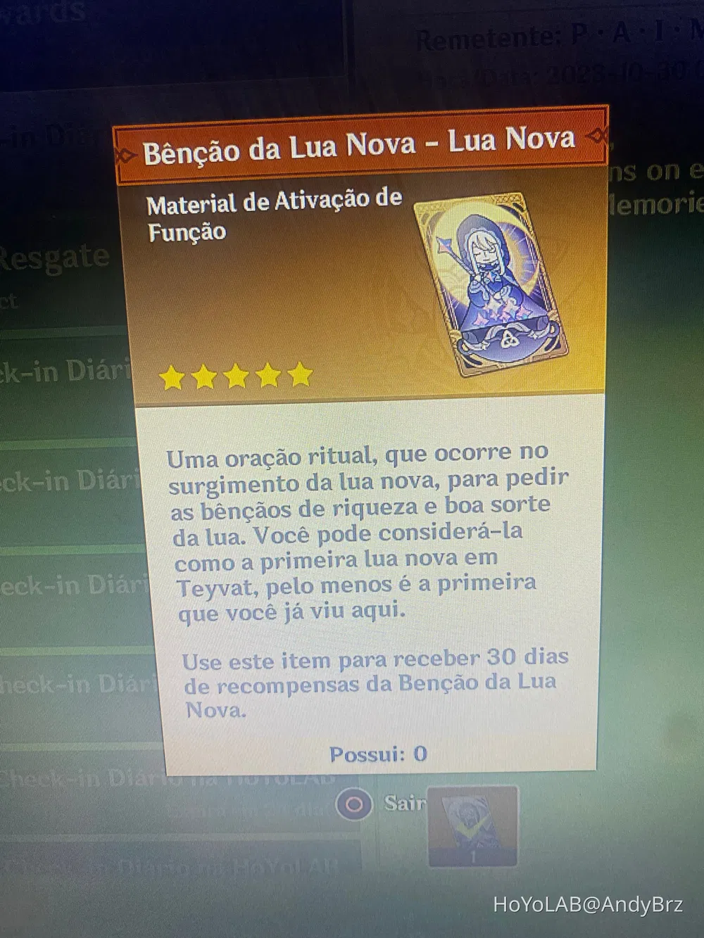 Ganhei uma benção da lua Genshin Impact | HoYoLAB