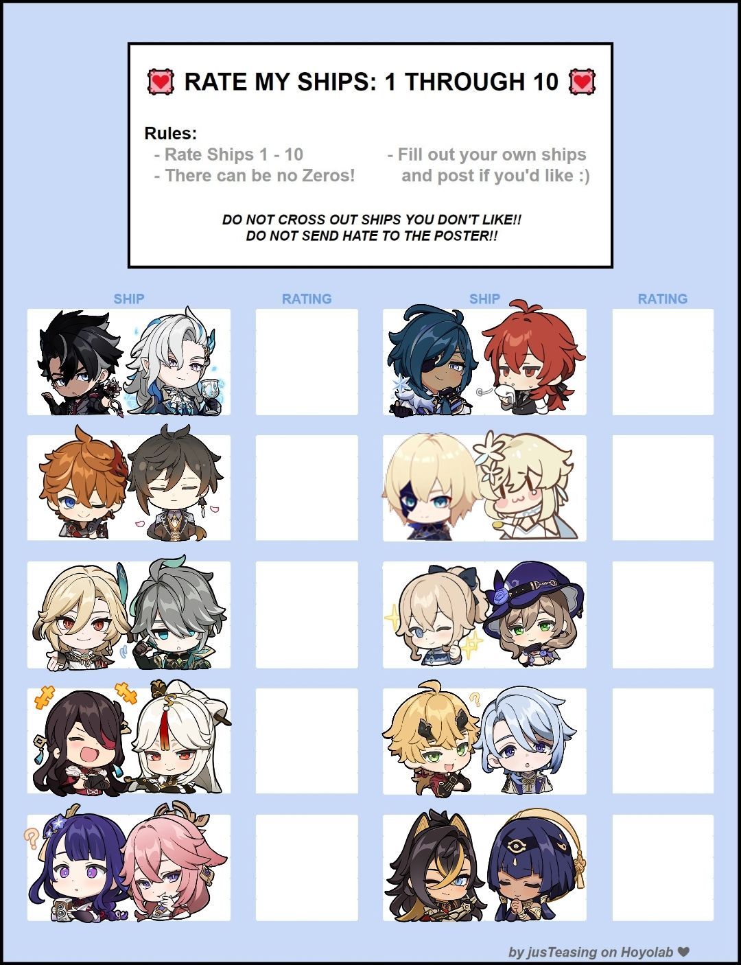 rate my ships genshin / hsr | HoYoLAB