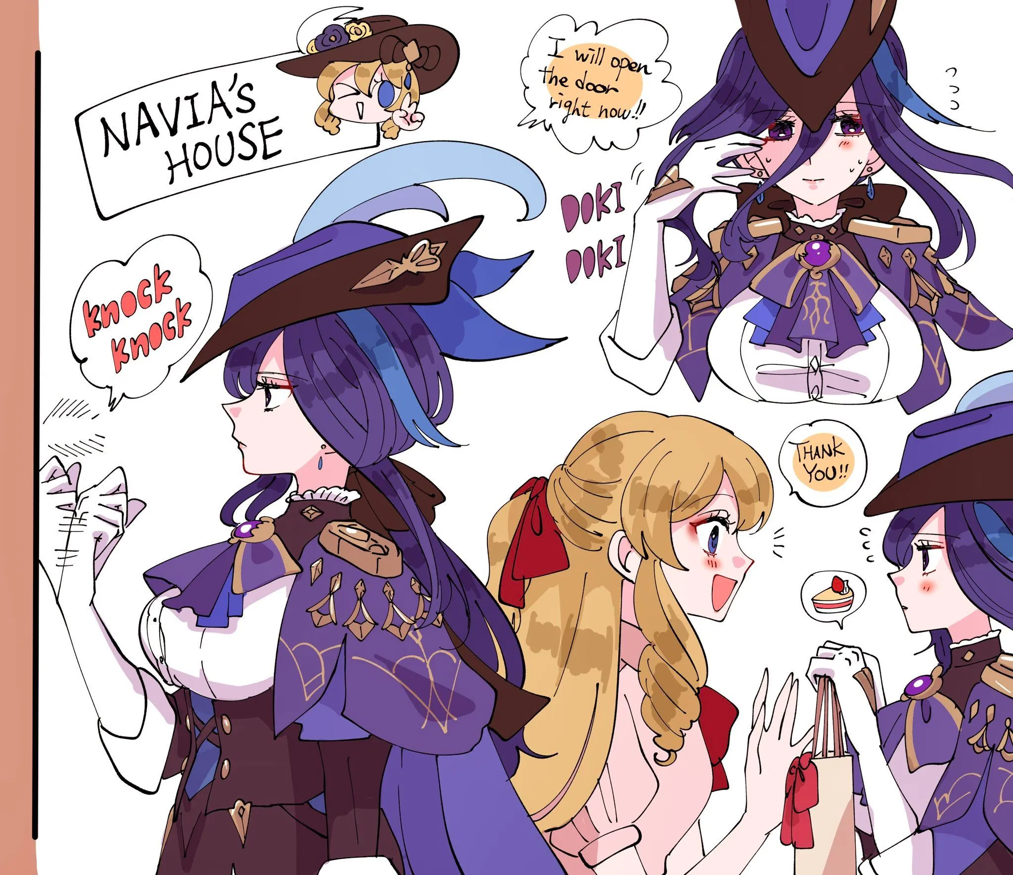 Clorinde visiting Navia and Wriothesley Genshin Impact | HoYoLAB