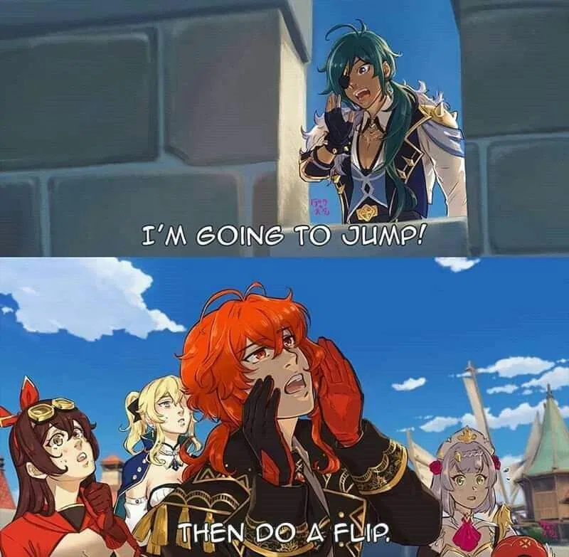 memes found under diluc's bed. Genshin Impact | HoYoLAB