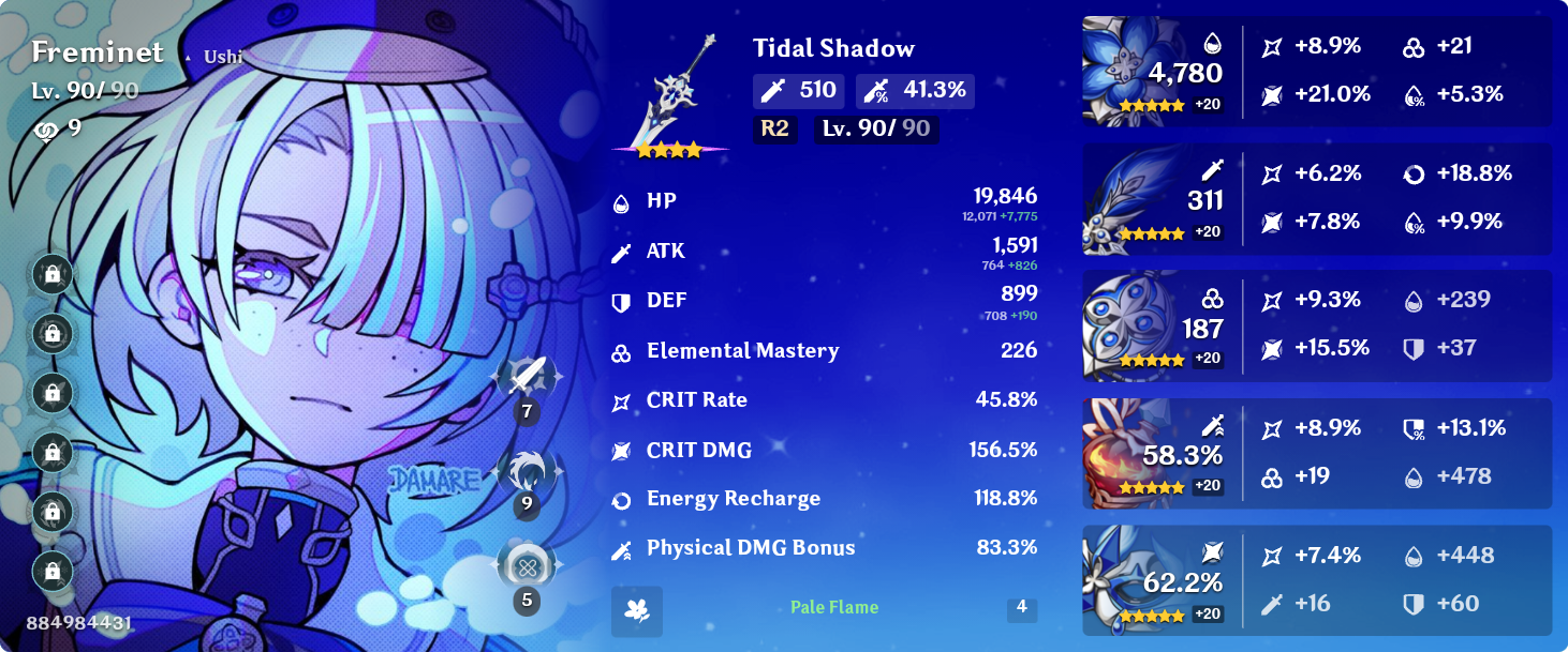 My Freminet build ️ Genshin Impact | HoYoLAB