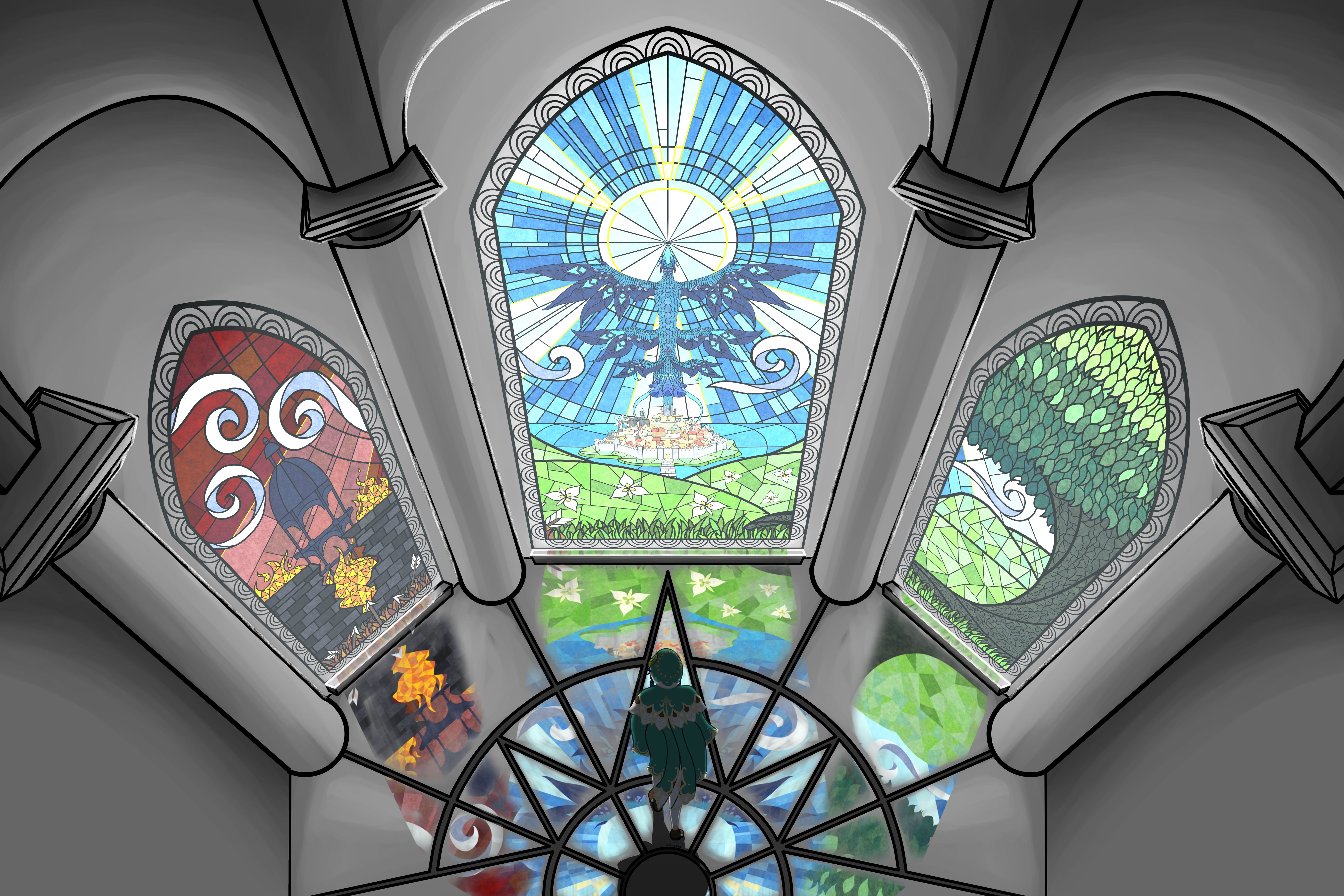 Venti and the Stained Glass Genshin Impact | HoYoLAB