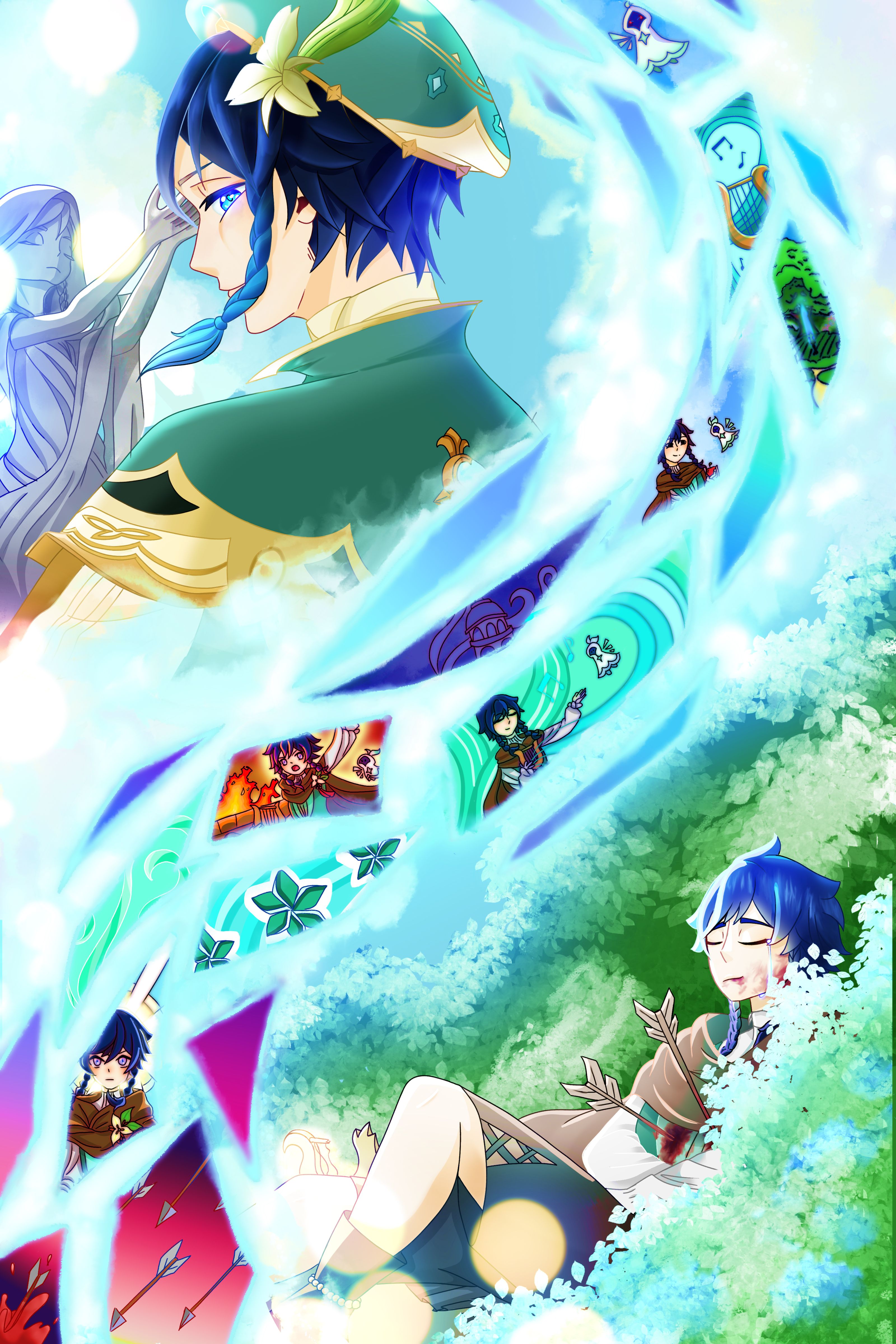 Reminiscing A Friend - Venti Fanart Genshin Impact | HoYoLAB