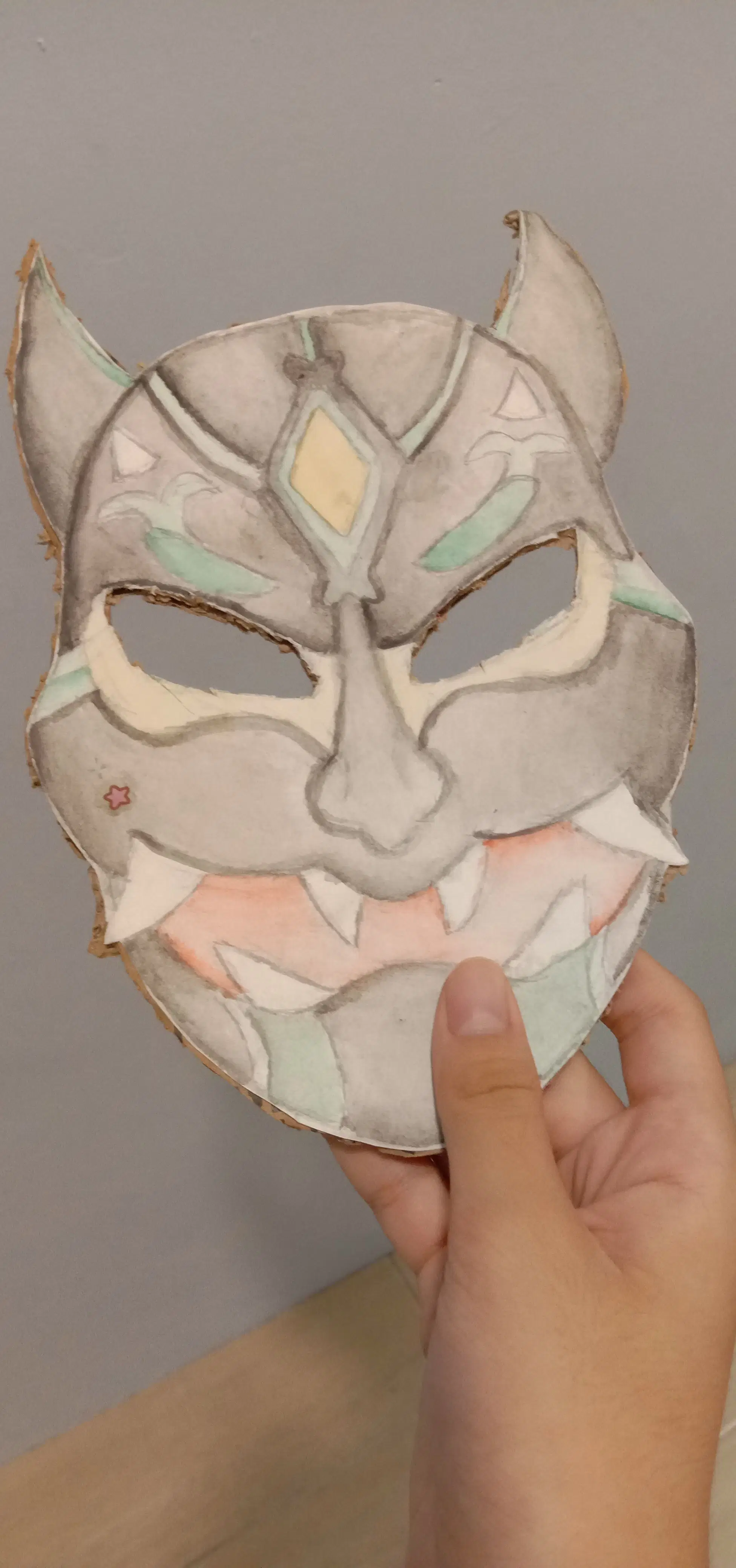Made a Xiao mask for my art homework