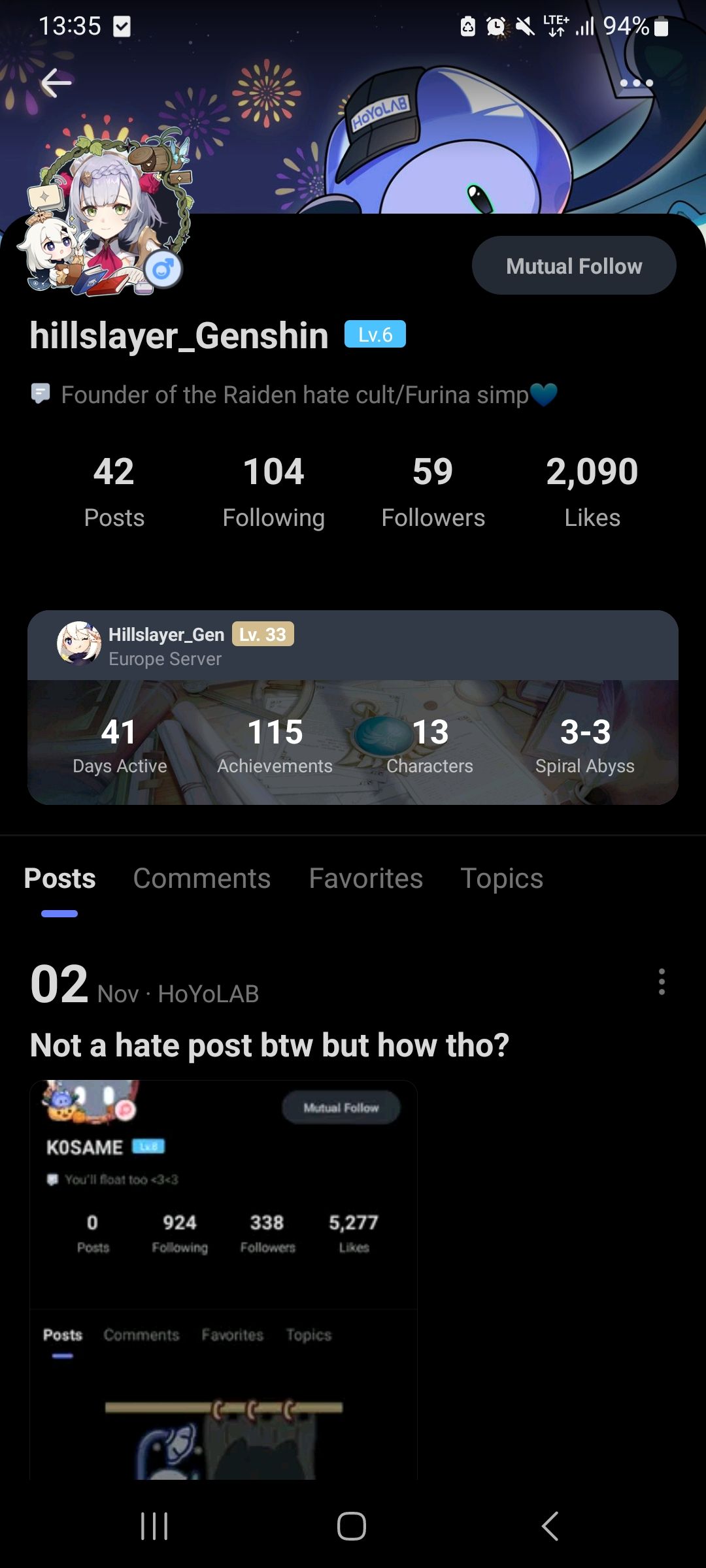 Follow this nice Pearson!!! | HoYoLAB