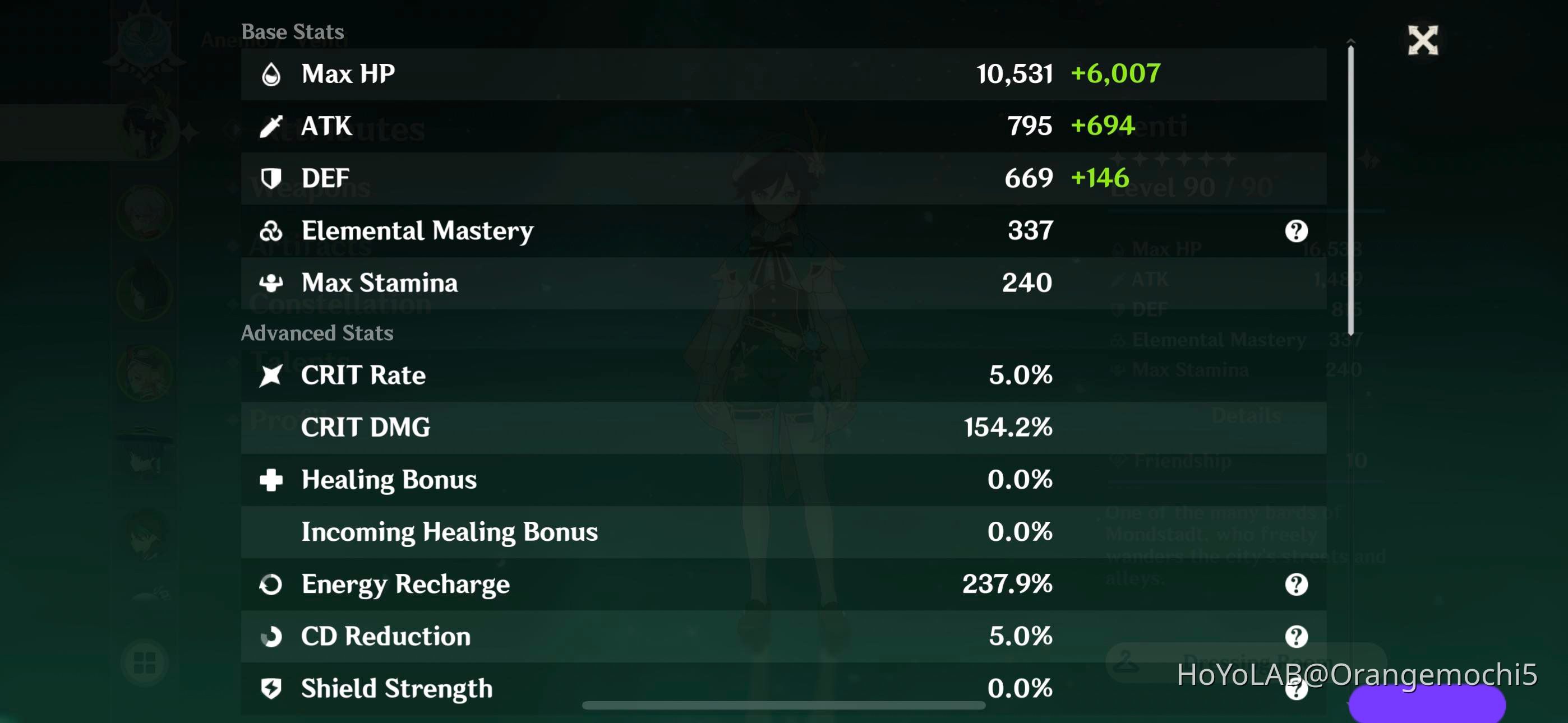 Venti’s stats Genshin Impact | HoYoLAB