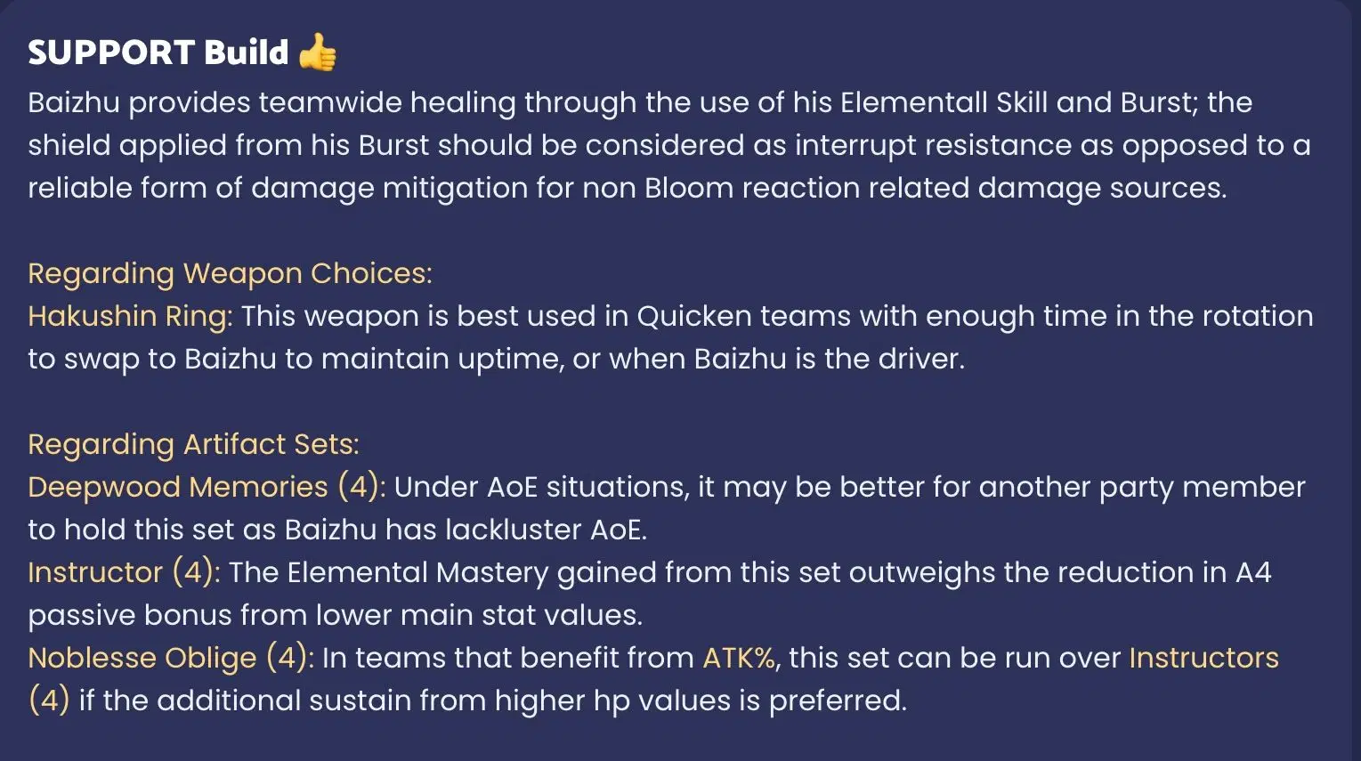 Baizhu Build Guide! (Paimon.moe) Genshin Impact | HoYoLAB