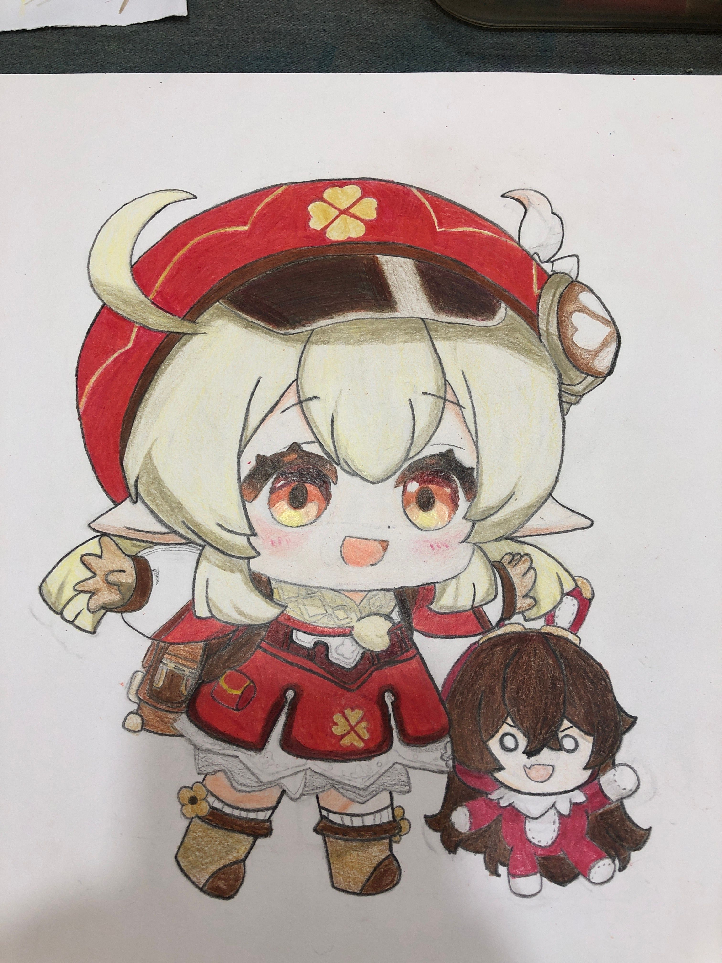 I finally finished my Klee drawing (rate it out of ten) Genshin Impact ...