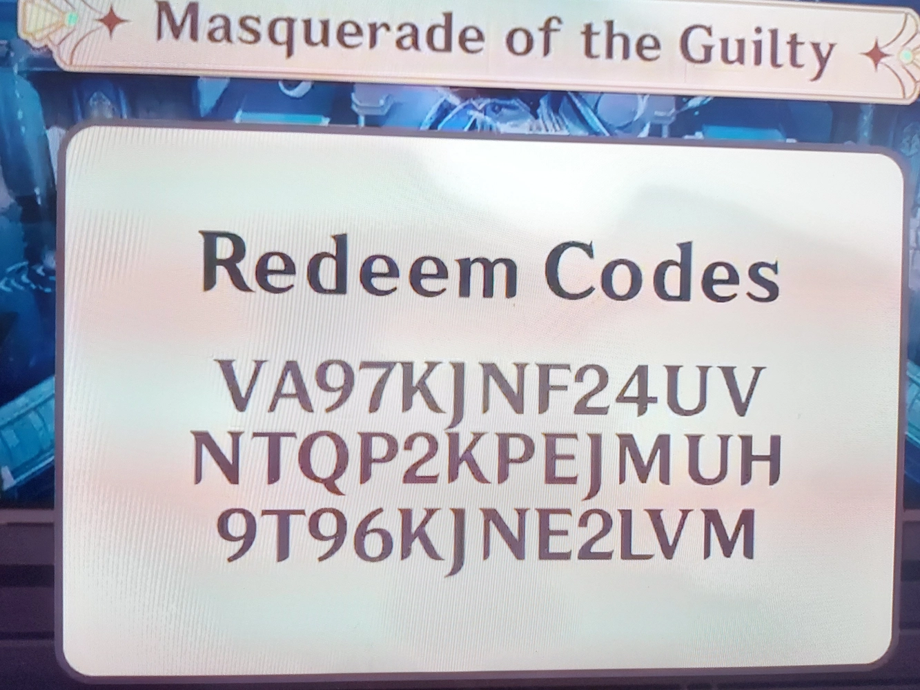 Masquerade of the Guilty 4.2 codes Genshin Impact | HoYoLAB