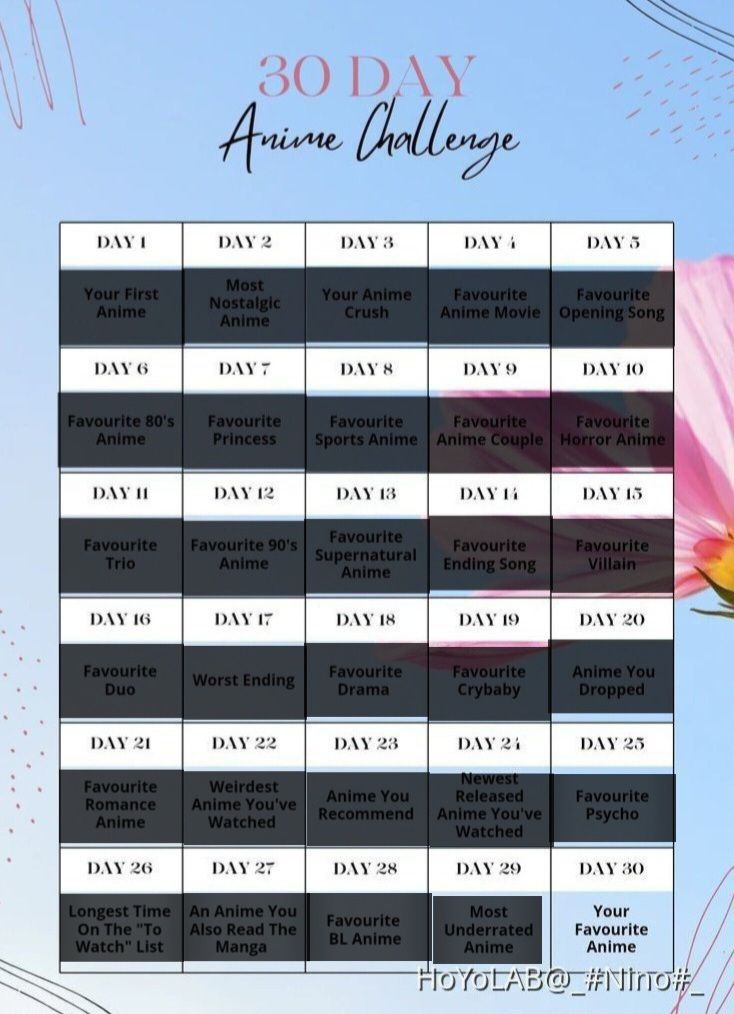 30 Day Anime Challenge - day 29 | HoYoLAB