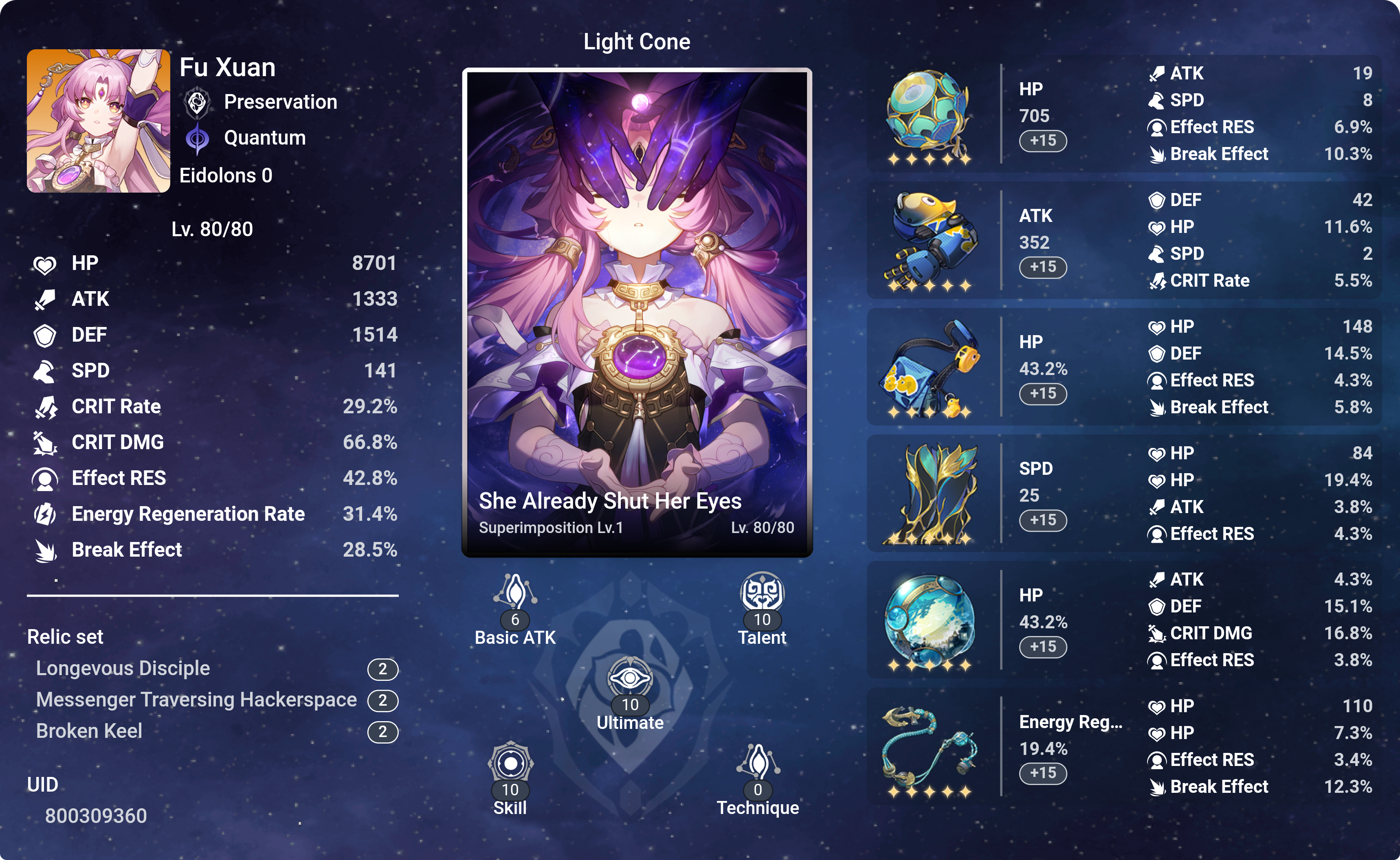 Fu Xuan build Honkai: Star Rail | HoYoLAB