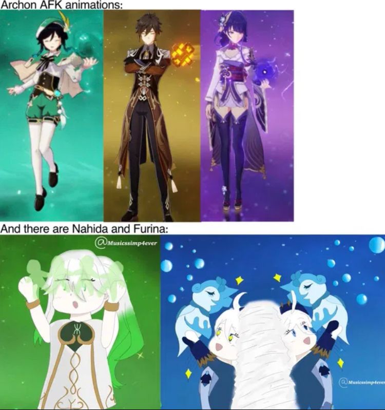 Archon and their AFK animation Genshin Impact | HoYoLAB