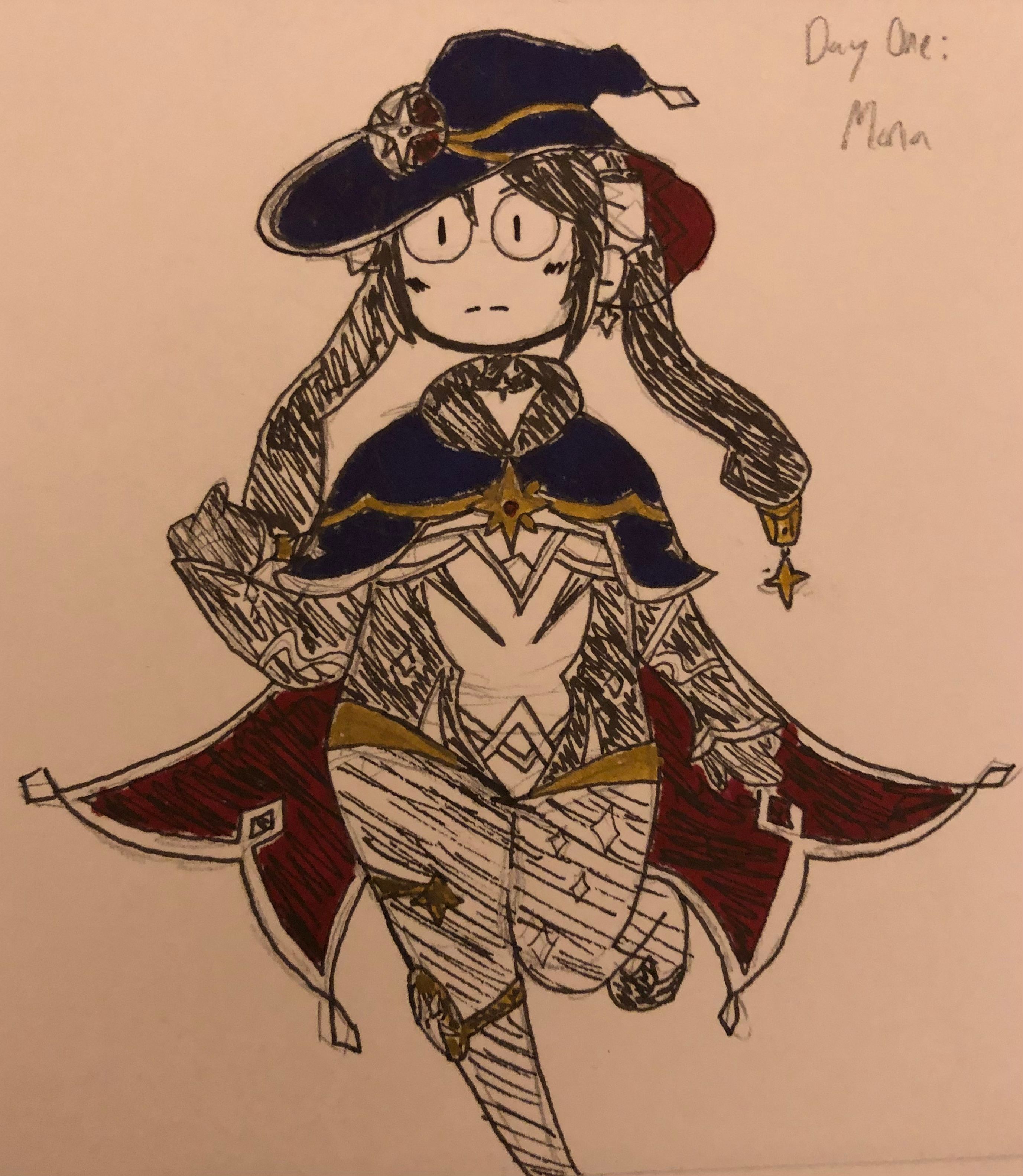 Mona Inktober Drawing Genshin Impact | HoYoLAB