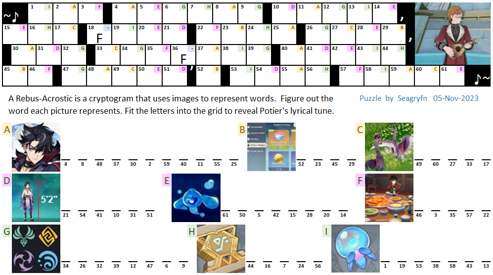 Word Games #150 - Nov 05 - Rebus/Acrostic (Puzzle with Hints) Genshin ...