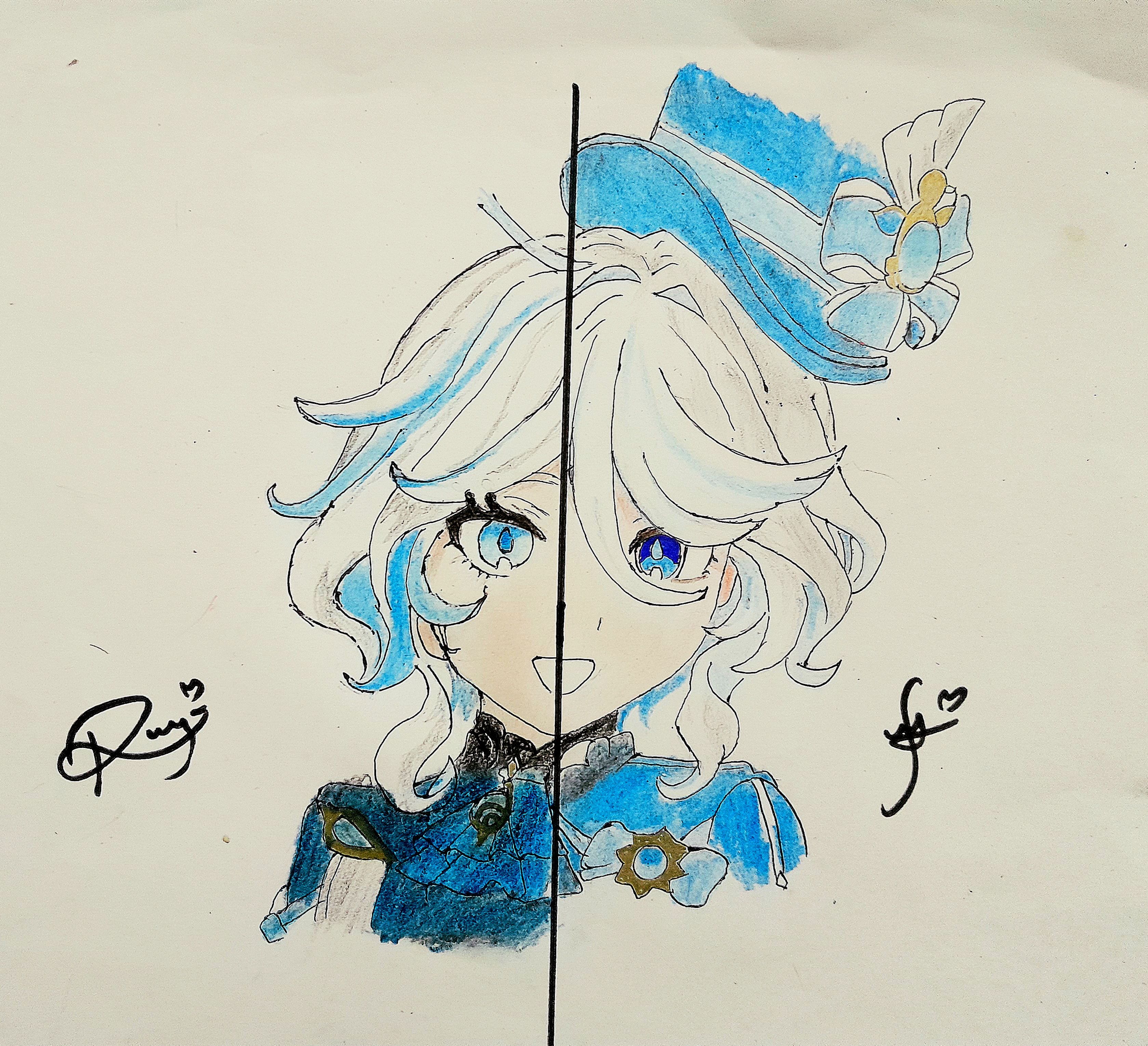 Drawing furina while waiting for her Genshin Impact | HoYoLAB