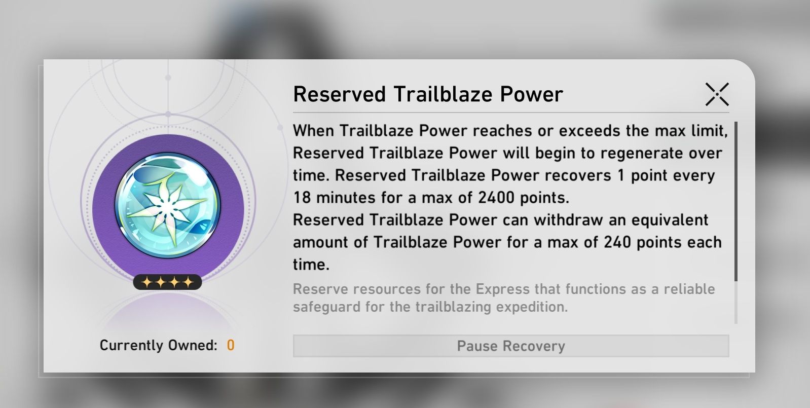 anyone tell me... why my Reserved trailblazer power is pause recovery ...