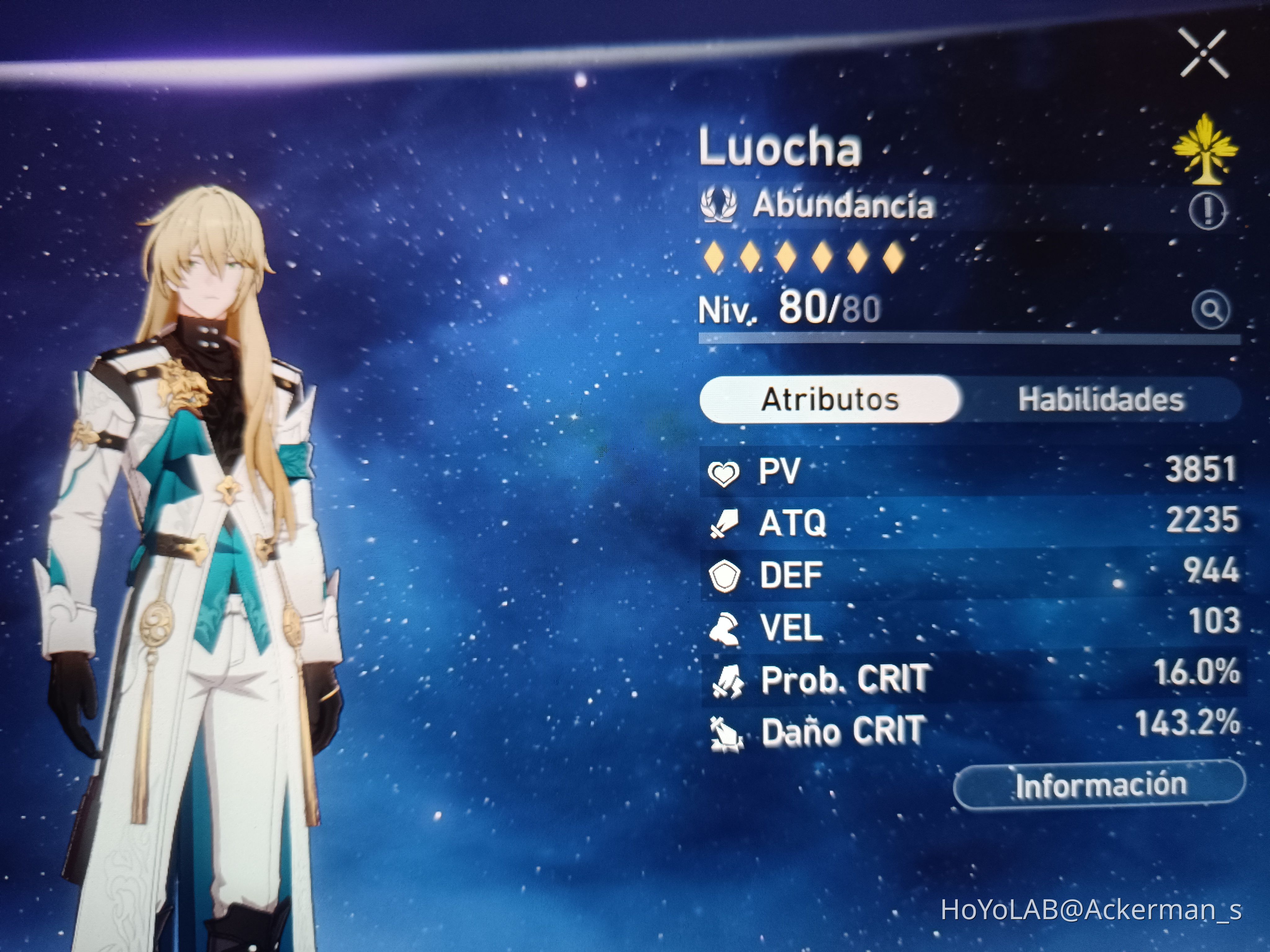 Stats Luocha Honkai: Star Rail | HoYoLAB