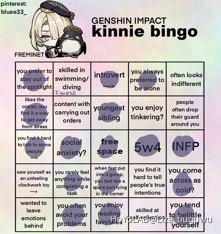 Freminet kinnie bingo Genshin Impact | HoYoLAB
