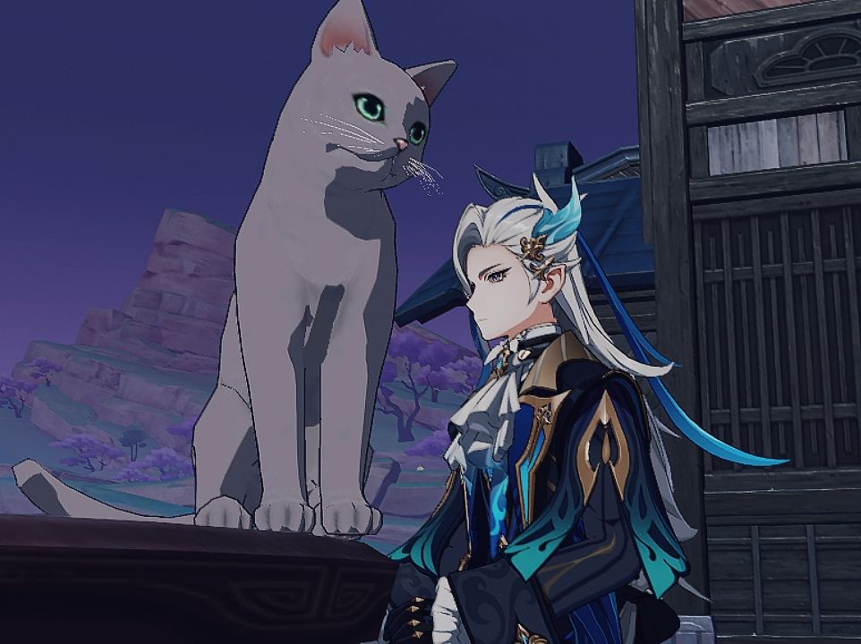 Neuvillette and a cat 🐈 Genshin Impact | HoYoLAB