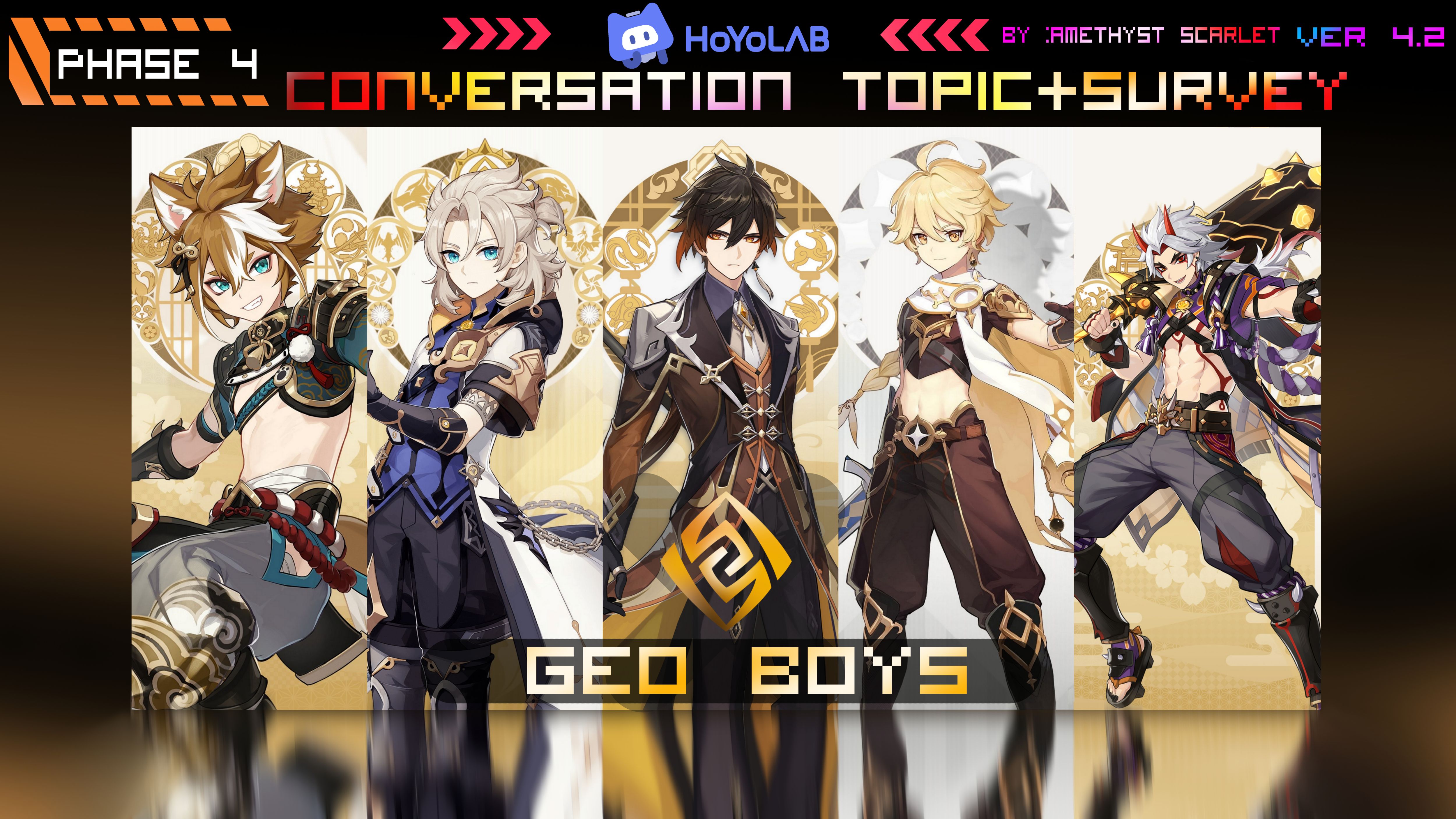 Conversation Topic Phase 4 [ Geo Boys ] Genshin Impact | HoYoLAB