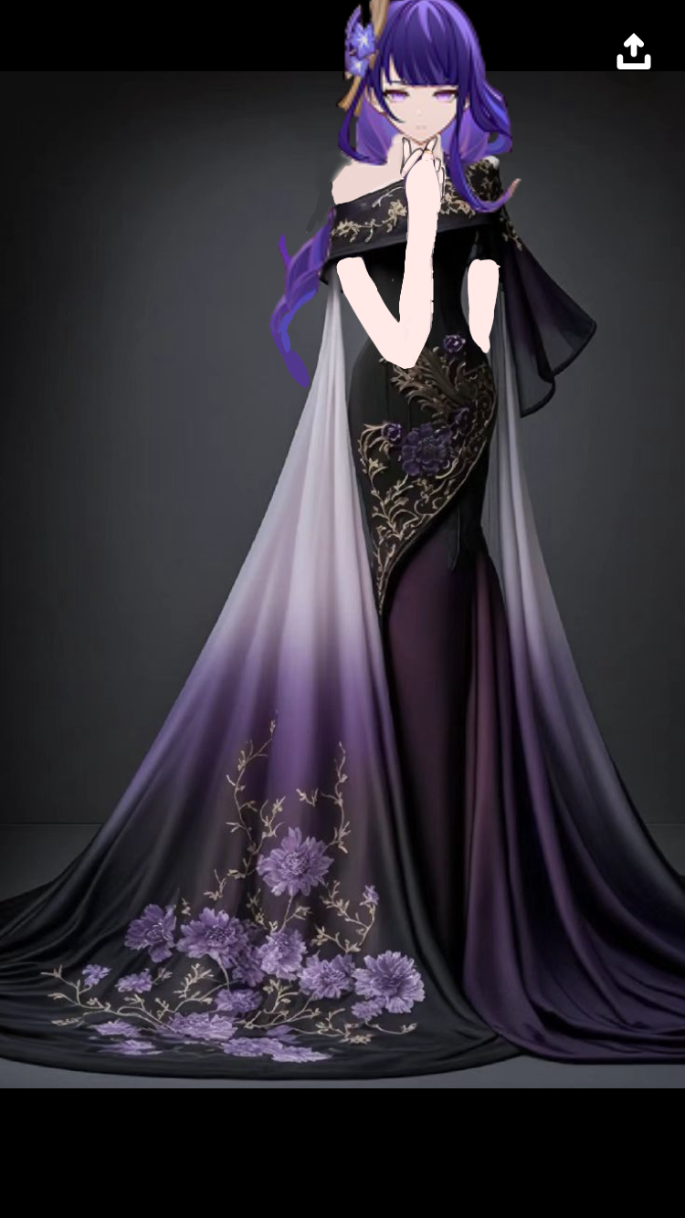 Raiden in this beautyful dress💜🖤💜 Genshin Impact | HoYoLAB