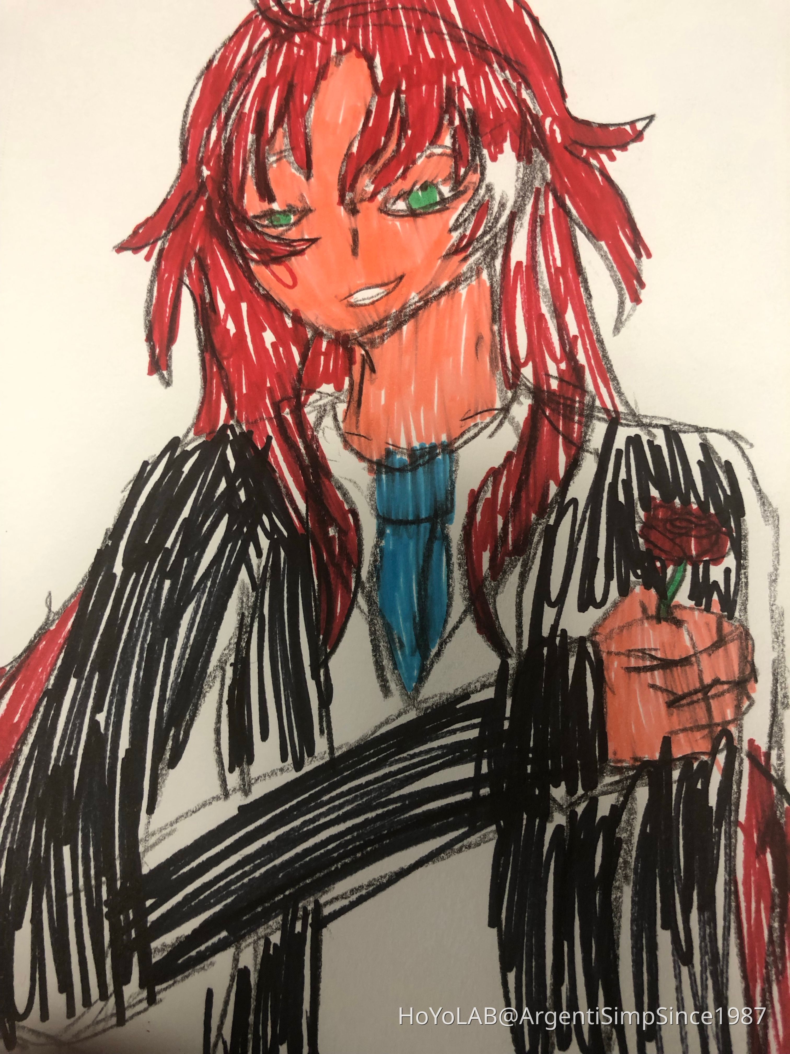 I tried to draw Argenti in class today……. Honkai: Star Rail | HoYoLAB