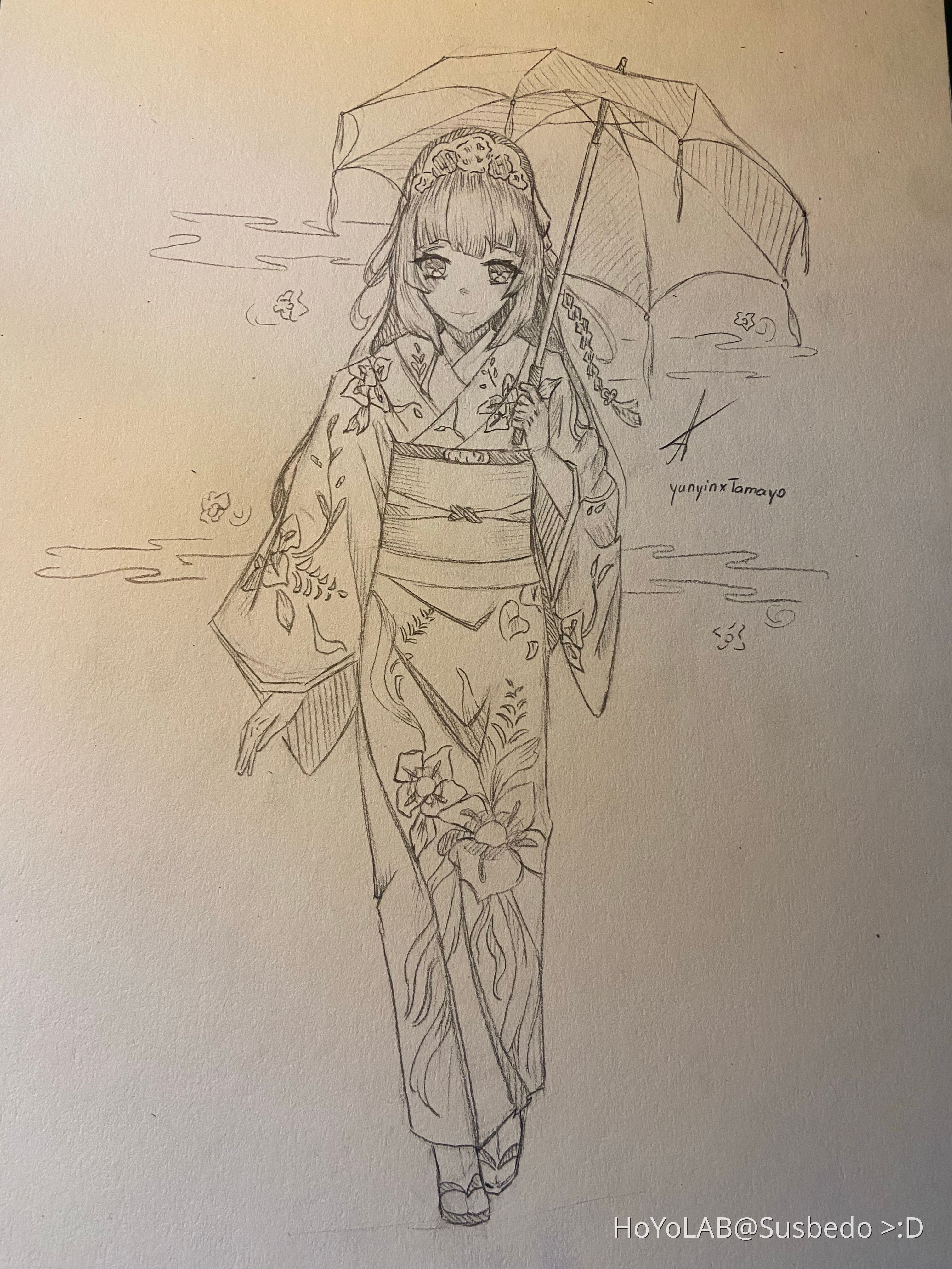 Drawing challenge whit others ! Yunjin x tamayos clothes Genshin Impact ...