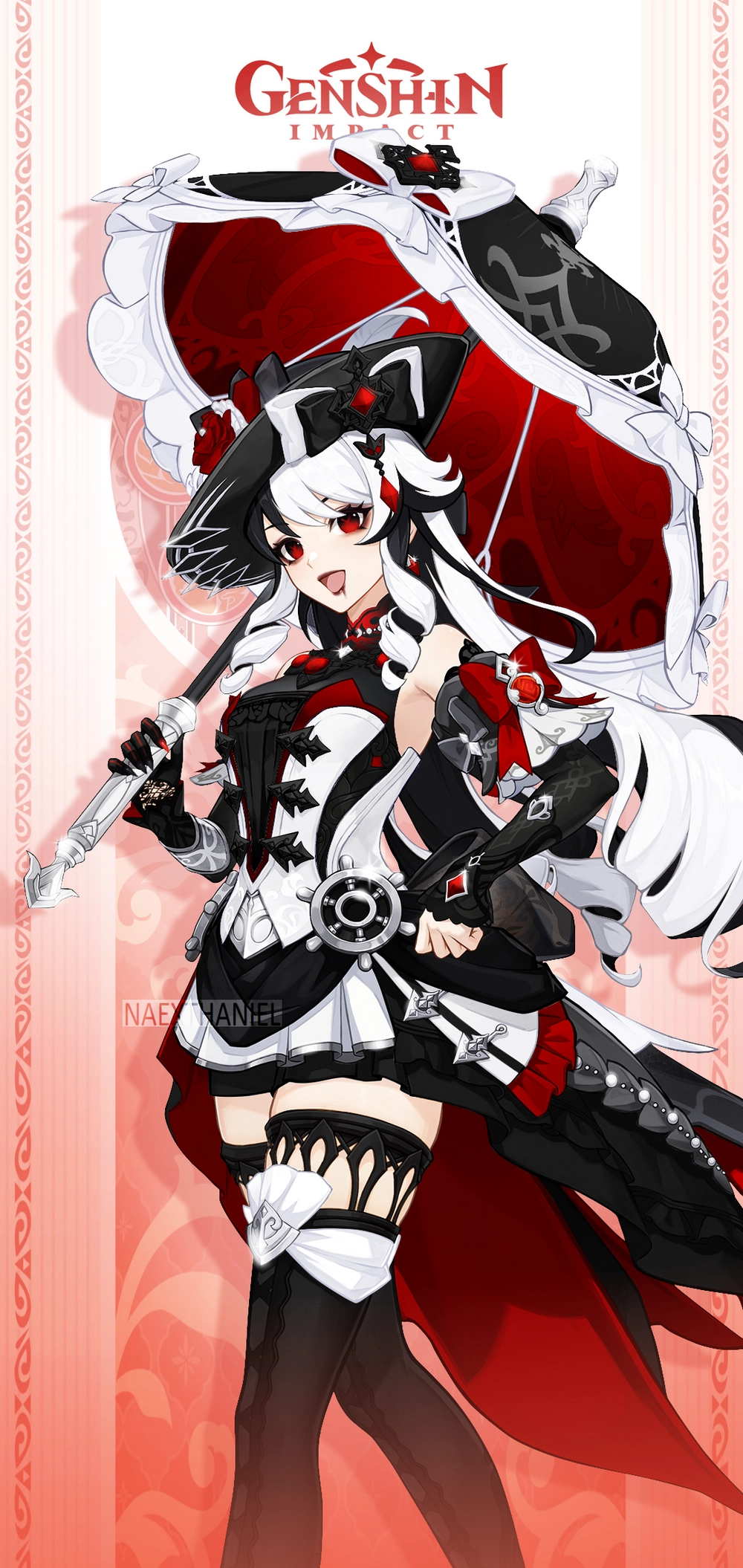 Navia with Arlecchino color palette Genshin Impact | HoYoLAB