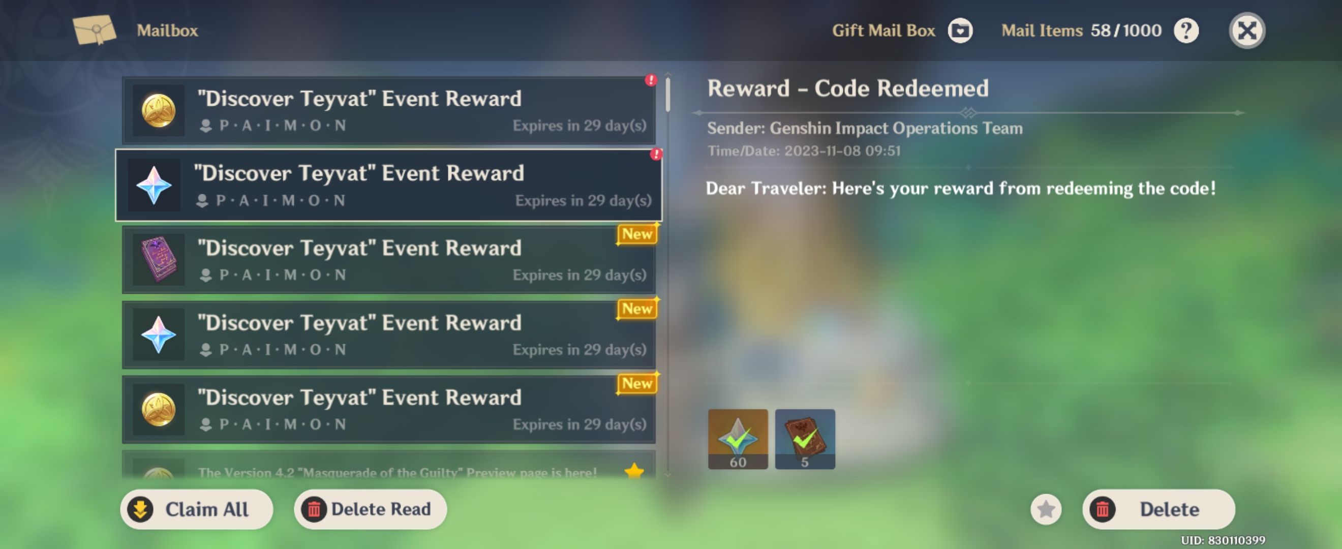 New Redemption Code Genshin Impact | HoYoLAB