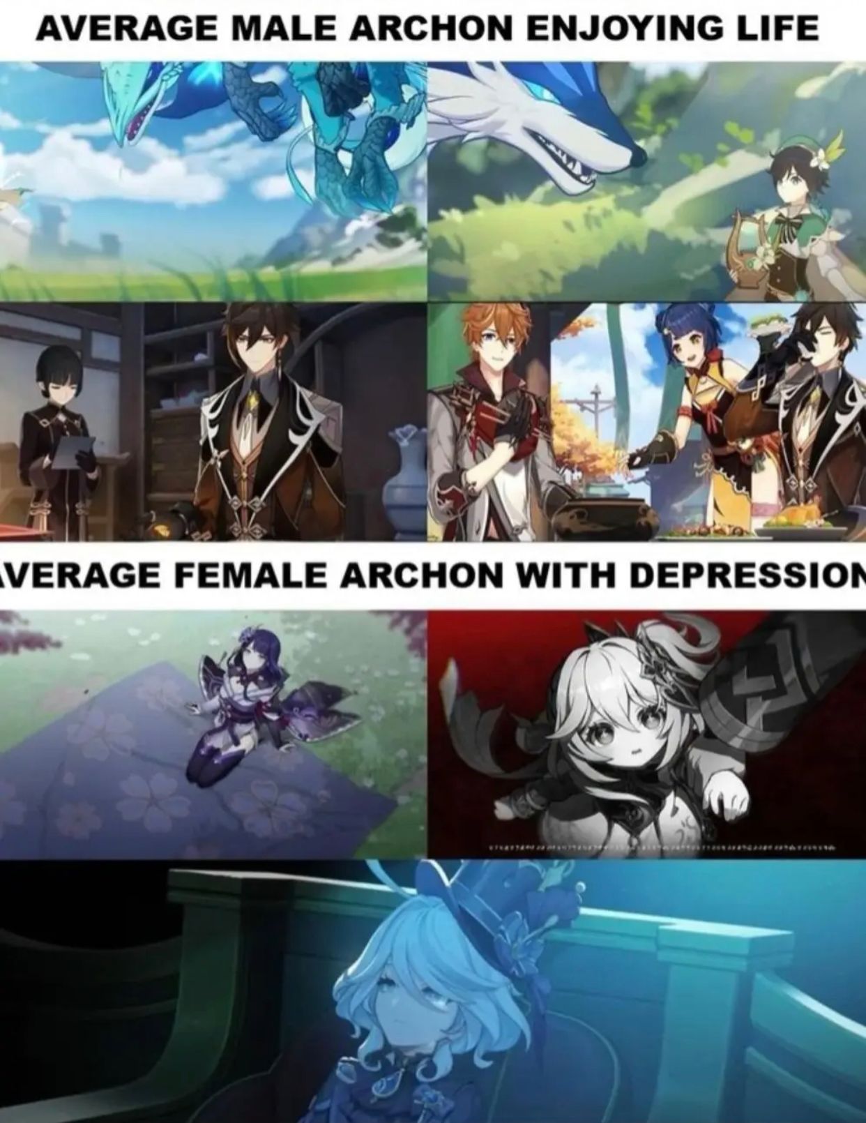 Male archons vs Female archon Genshin Impact | HoYoLAB