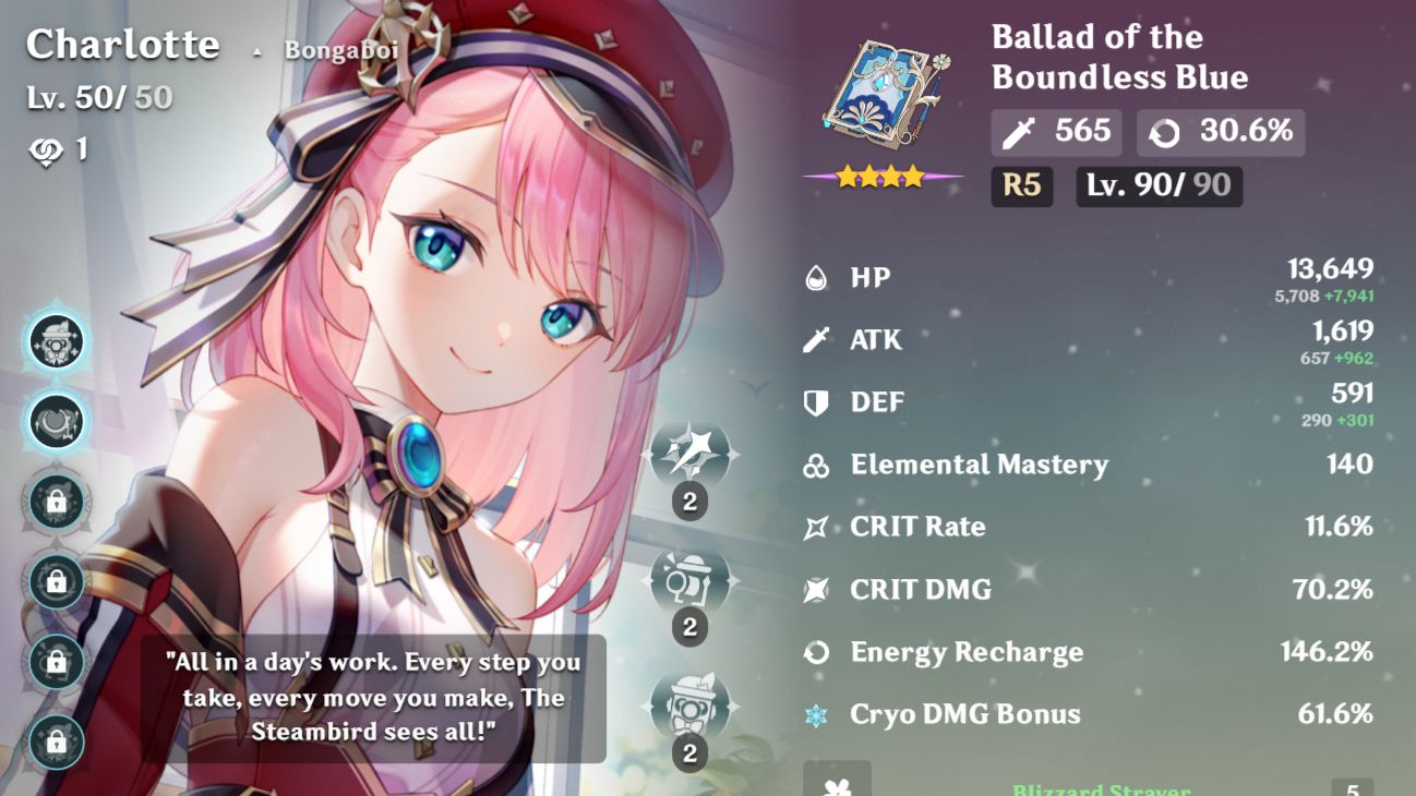 A way-too-early Charlotte build! Genshin Impact | HoYoLAB