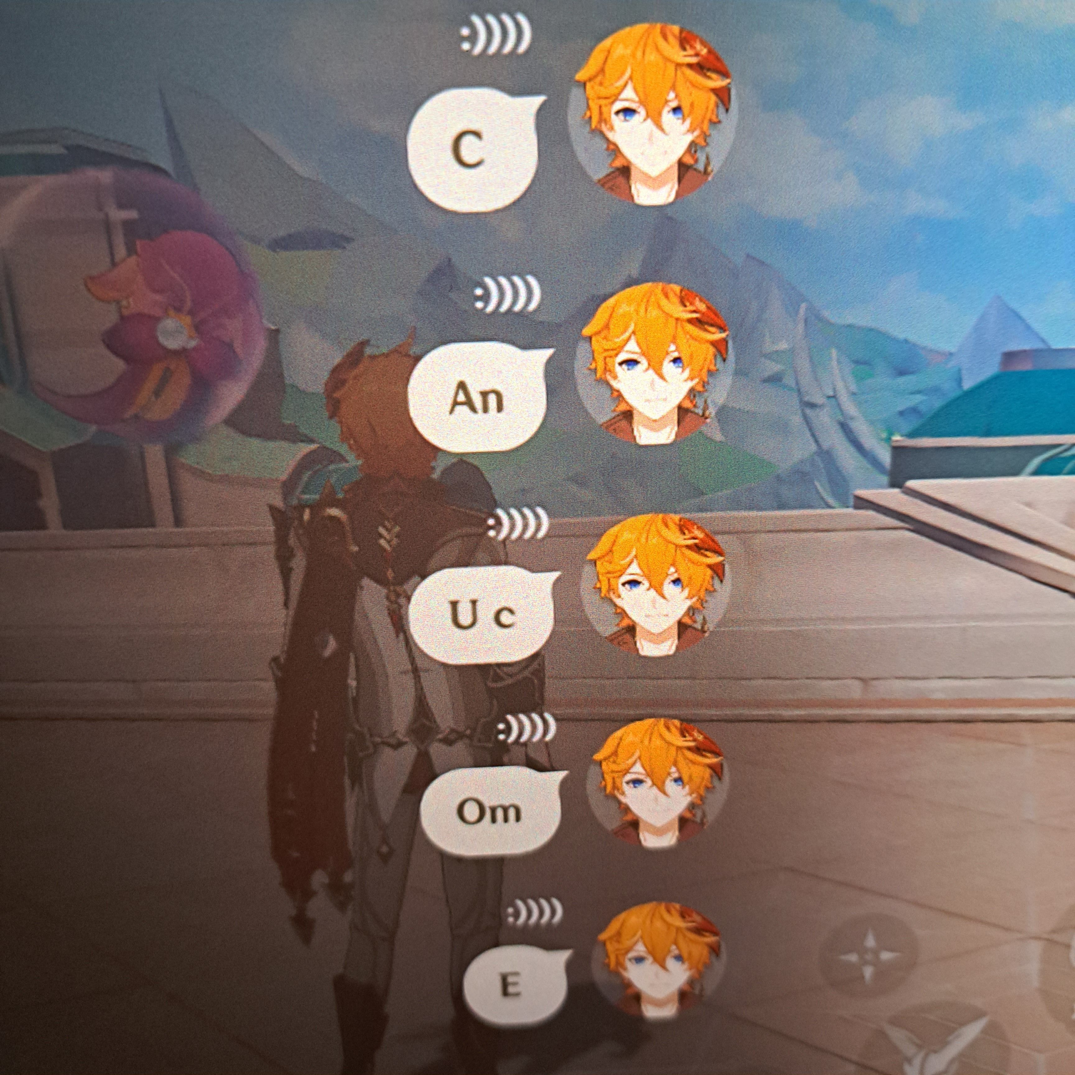 This is how I text my friend in genshin since because of the censorship ...