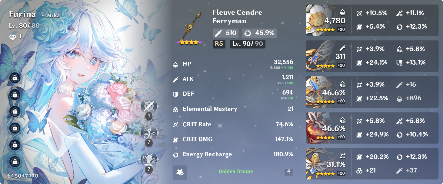 My furina build!! Genshin Impact | HoYoLAB