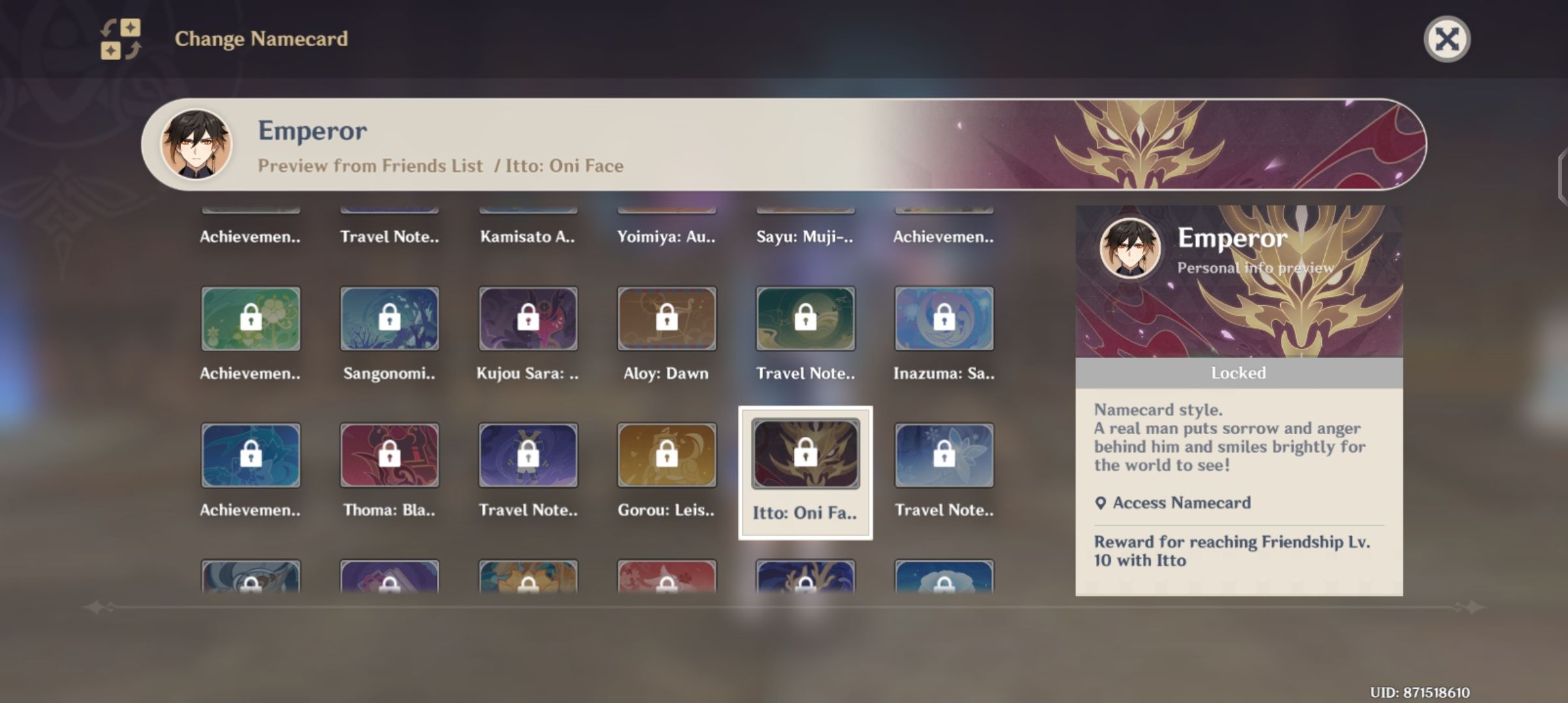 Itto's name card is actually deep! Genshin Impact | HoYoLAB