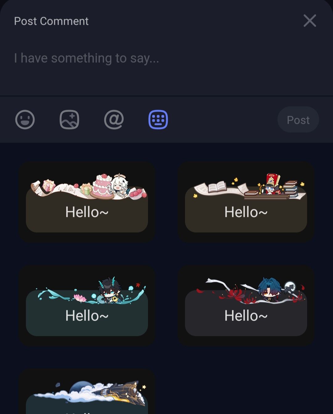 new comment decorations | HoYoLAB