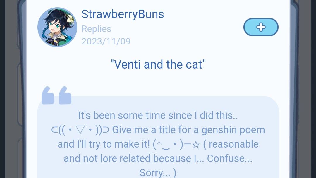 Venti and The Cat!! Genshin Impact | HoYoLAB