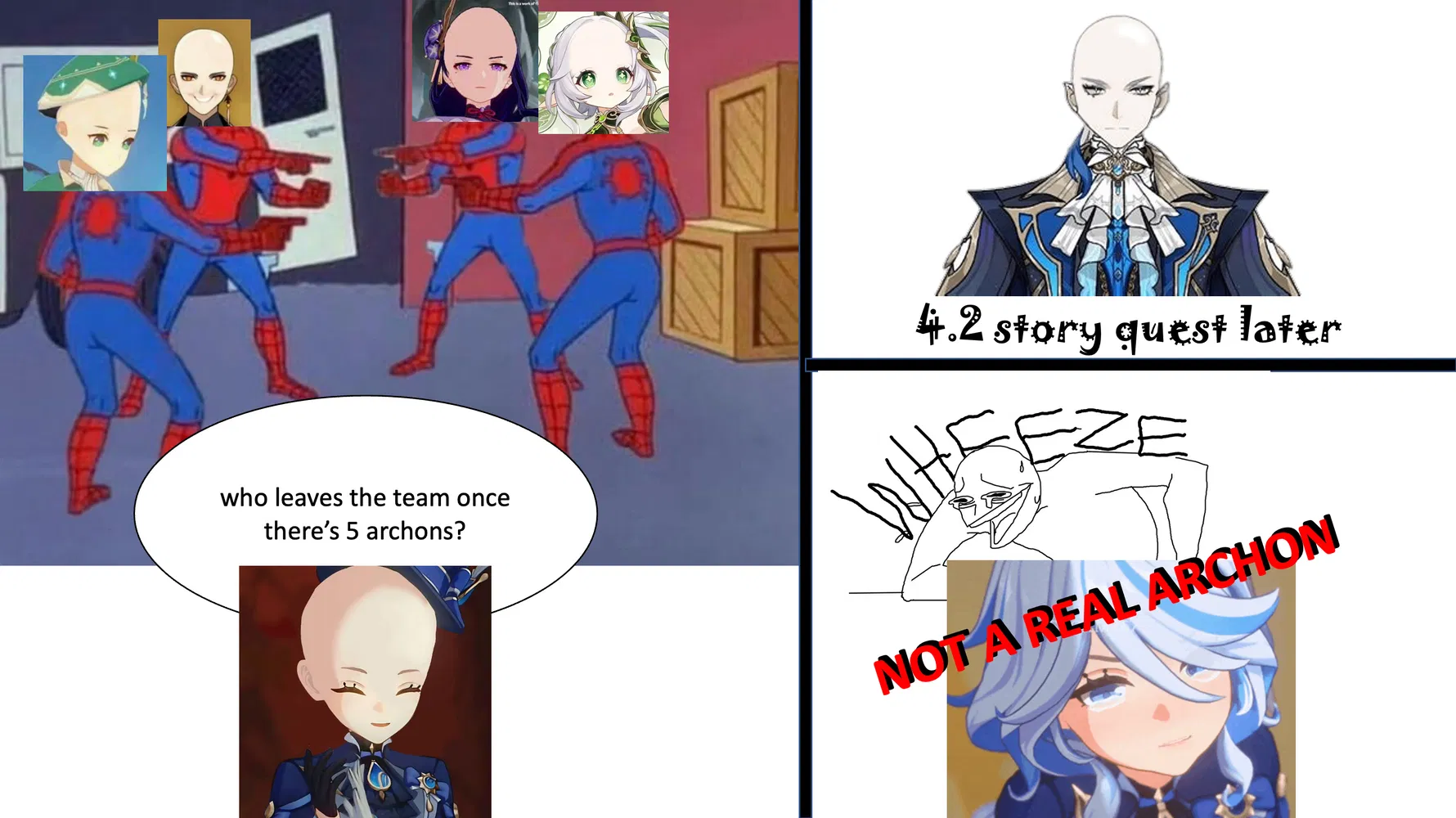 sorry, i couldn't find a good bald furina for the last picture Genshin ...