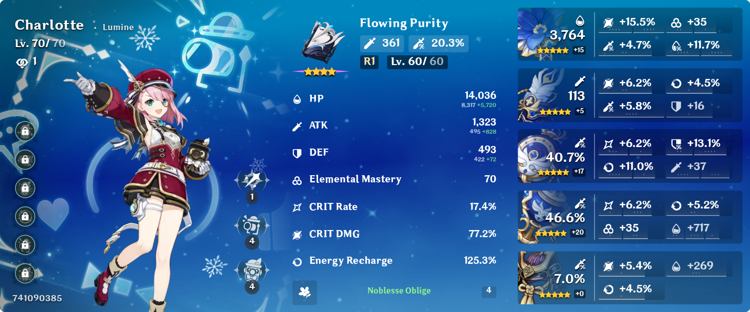 my Charlotte build Genshin Impact | HoYoLAB