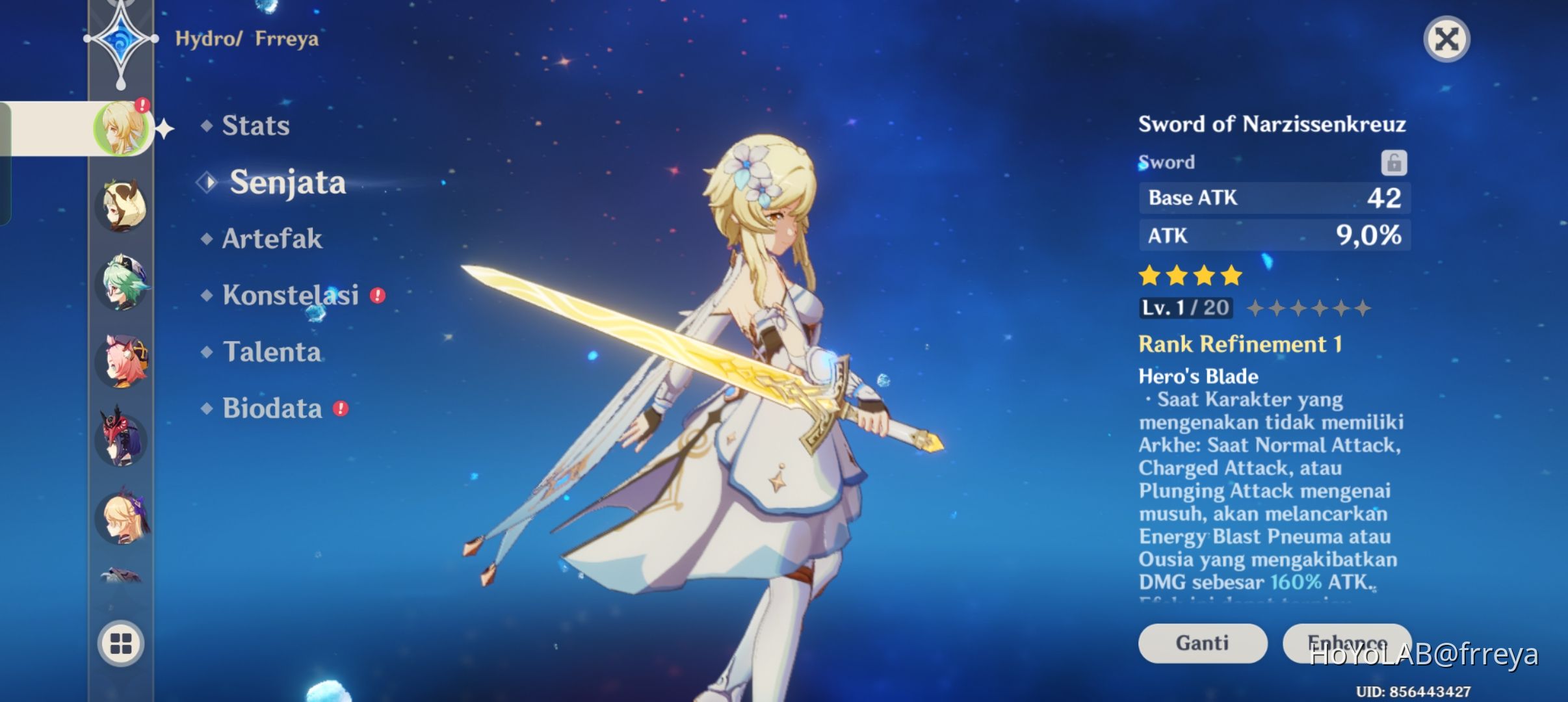 Finally, this weapon is back in Freya's hands sword of narzissenkreuz ...