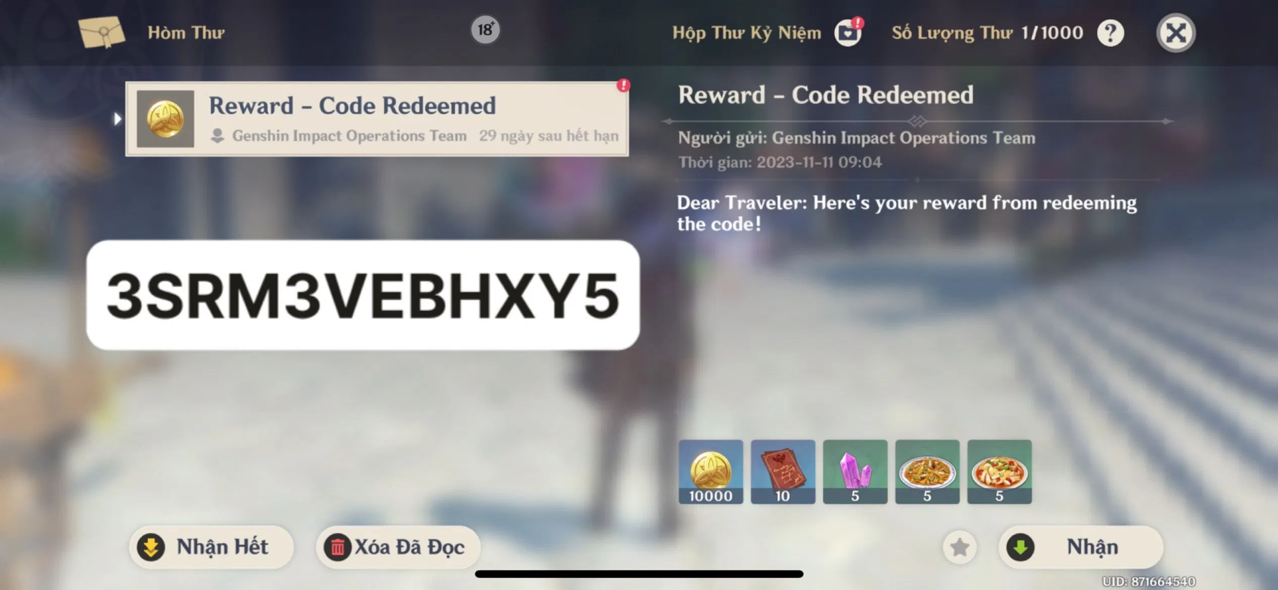 5 code mới Genshin Impact | HoYoLAB