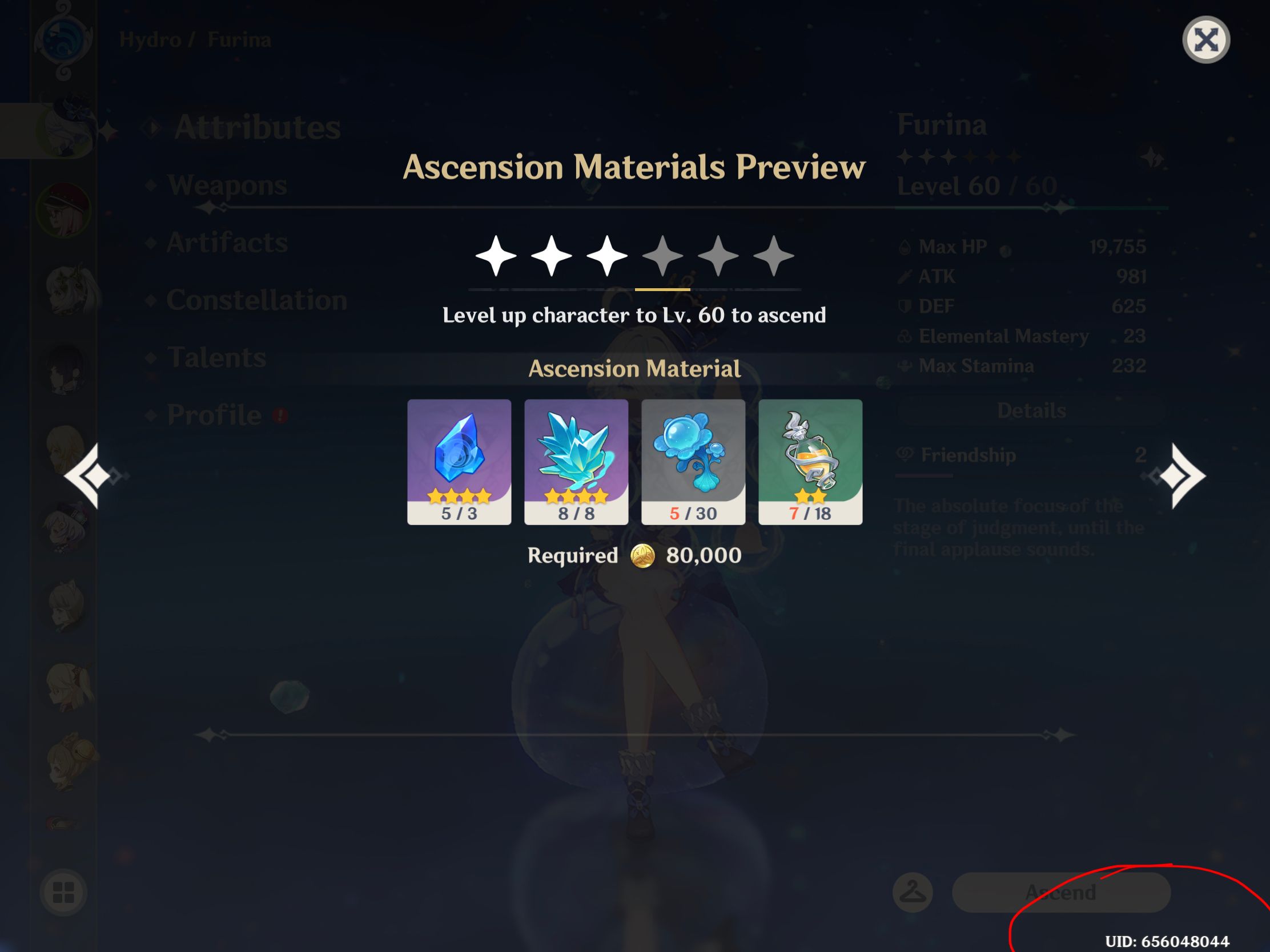 I am American server here’s my uid so you can help me farm for Furina ...