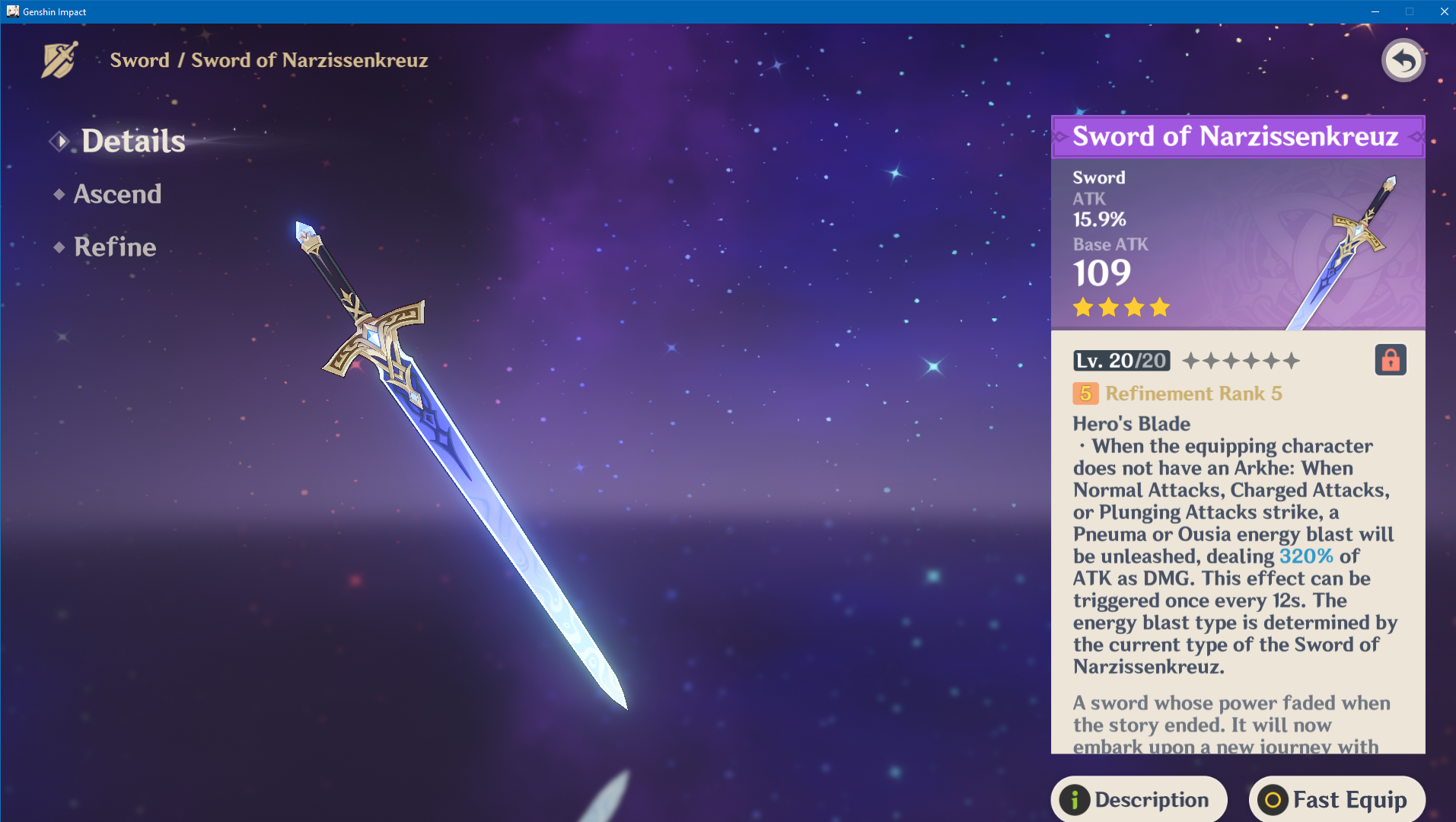 R5 Sword of Narzissenkreuz Genshin Impact | HoYoLAB