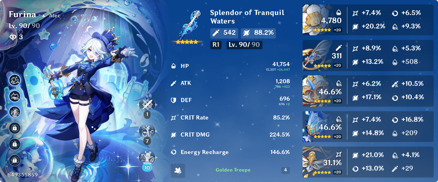 My Furina Is Complete! Also, Lucky Early Cons! : ) Genshin Impact | HoYoLAB