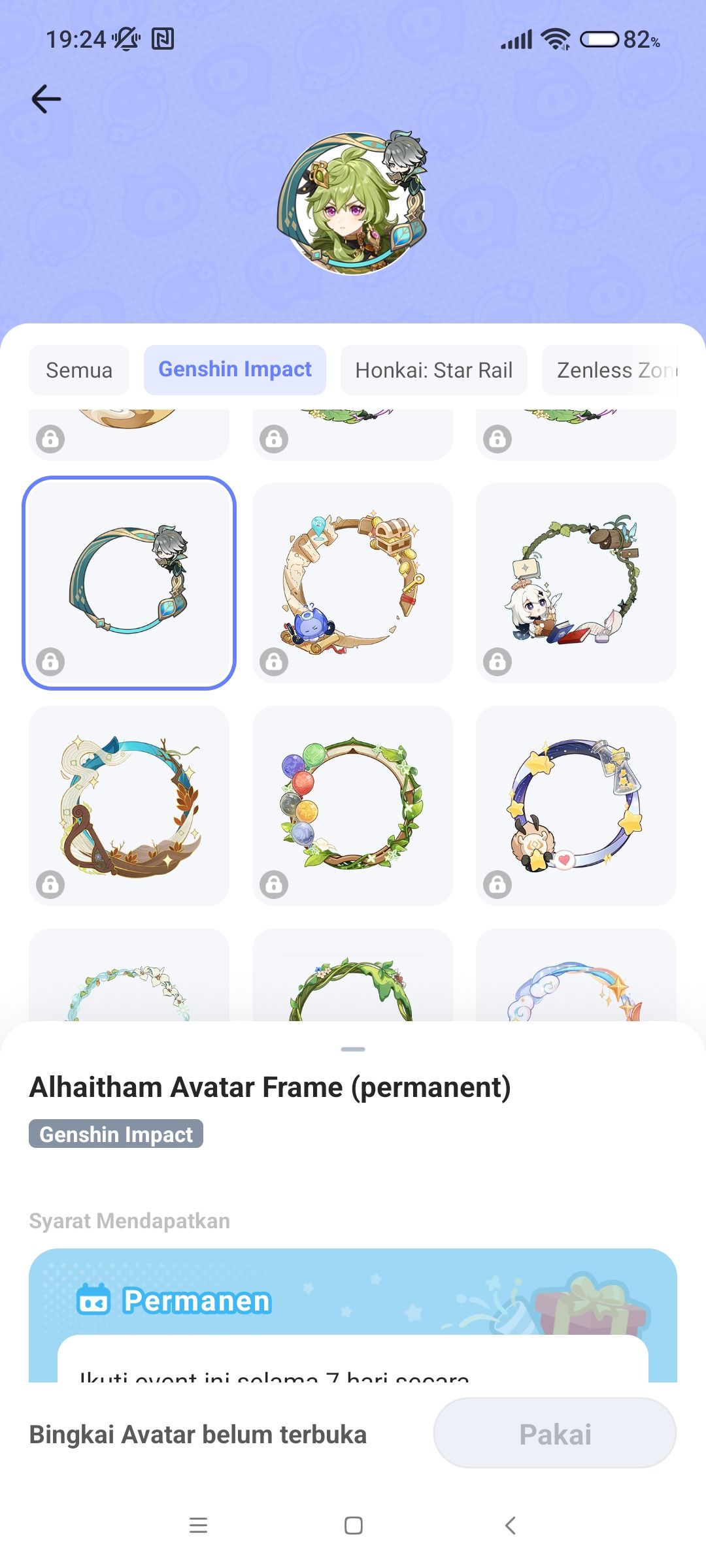 Bingkai Avatar Alhaitham Genshin Impact | HoYoLAB