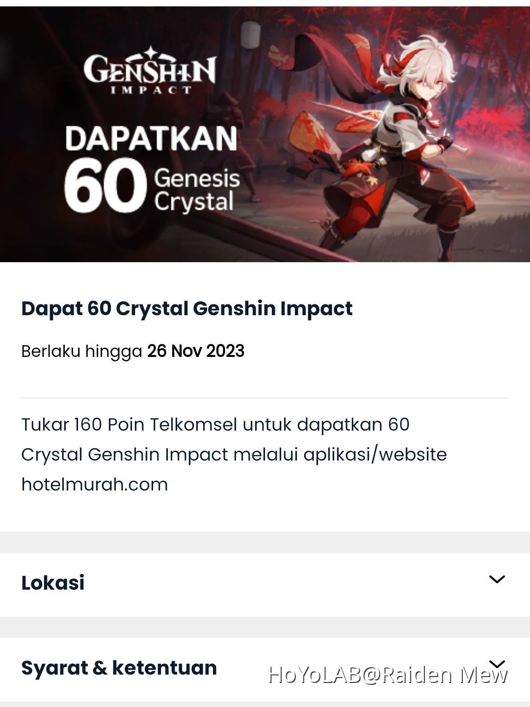 KHUSUS YG PKE TELKOMSEL Genshin Impact | HoYoLAB