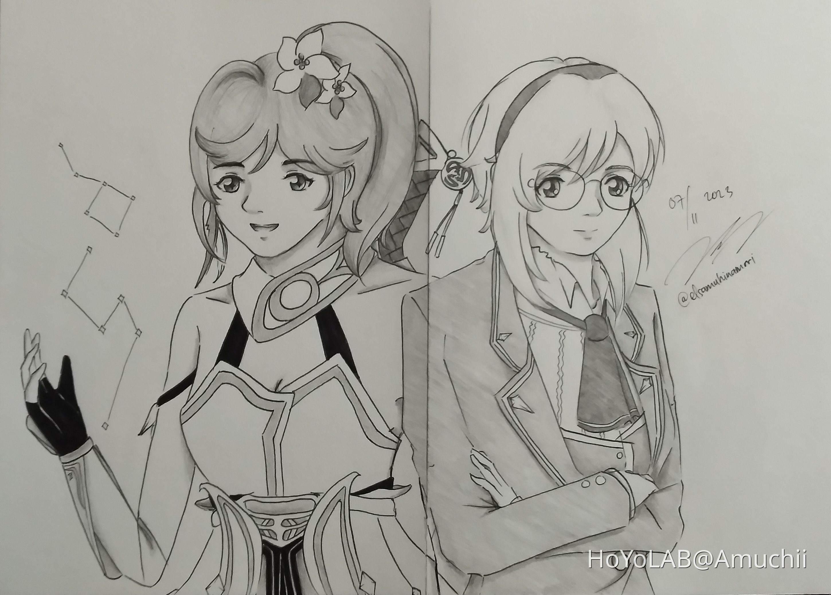 Traveler Rosa and Attorney Lumine Tears of Themis | HoYoLAB