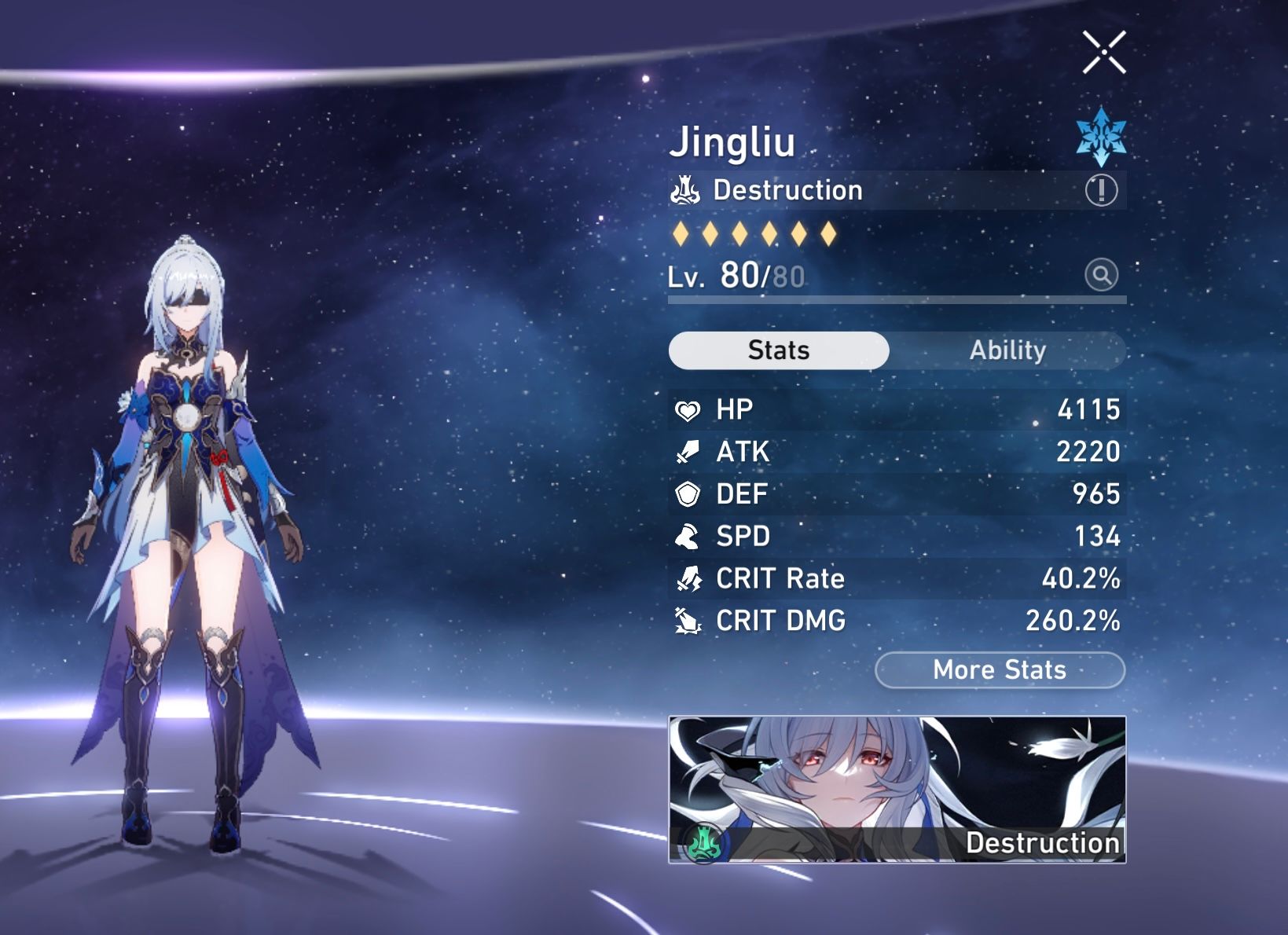 My current jingliu build (E1S1) Honkai: Star Rail | HoYoLAB